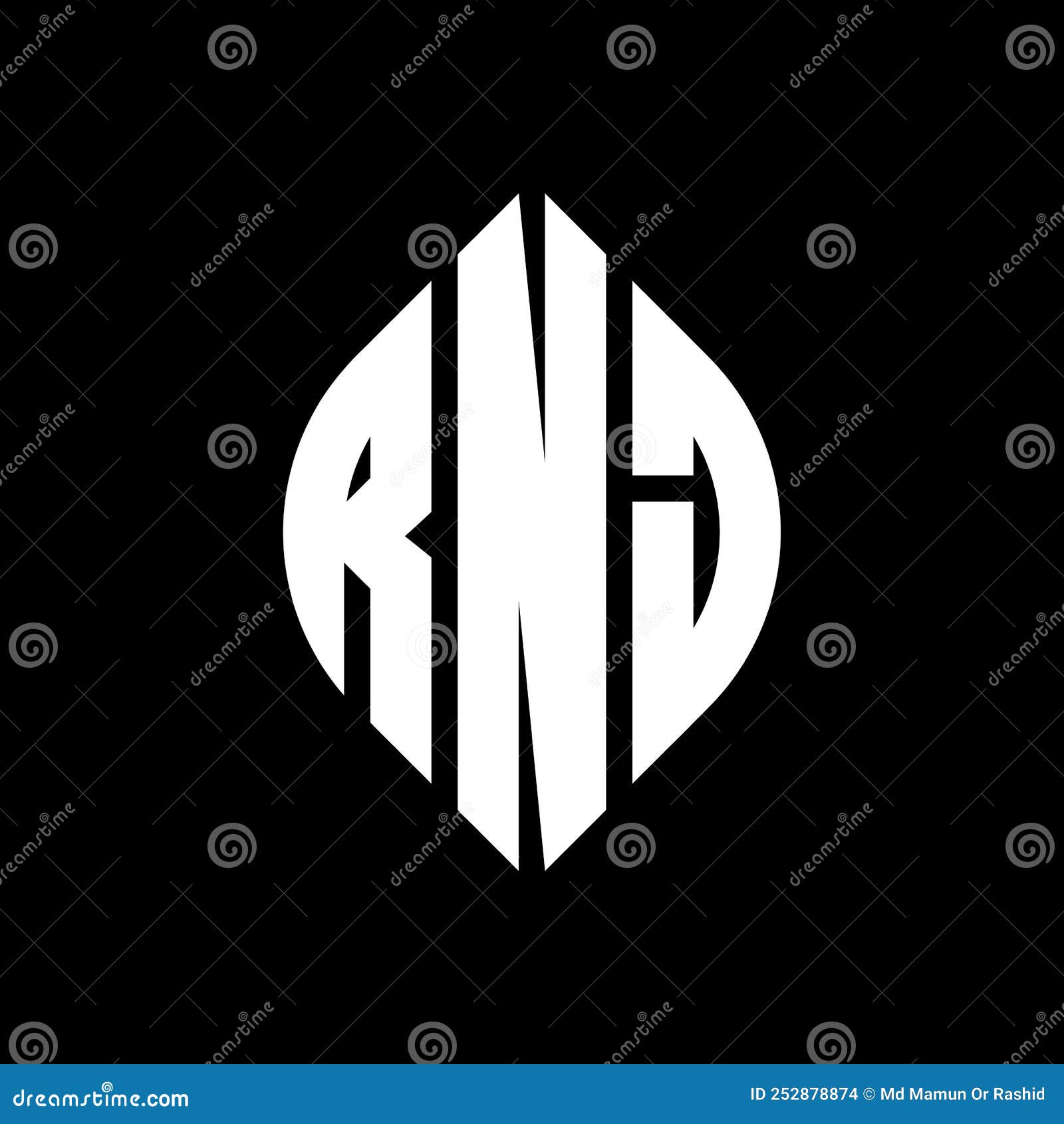 RNJ Circle Letter Logo Design with Circle and Ellipse Shape. RNJ ...