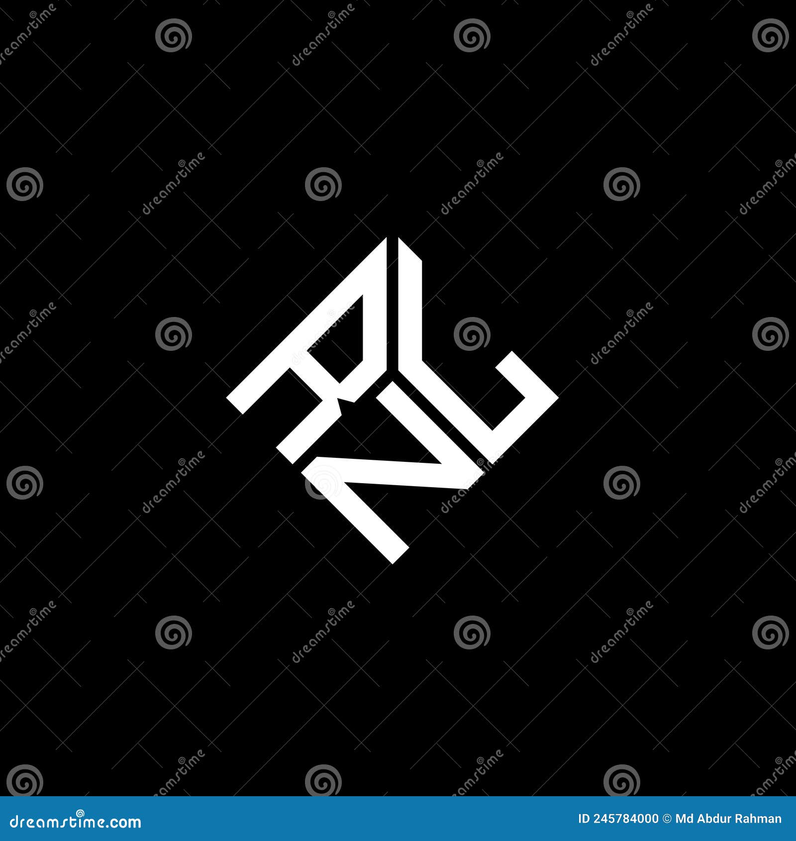 RNL Letter Logo Design on Black Background. RNL Creative Initials ...