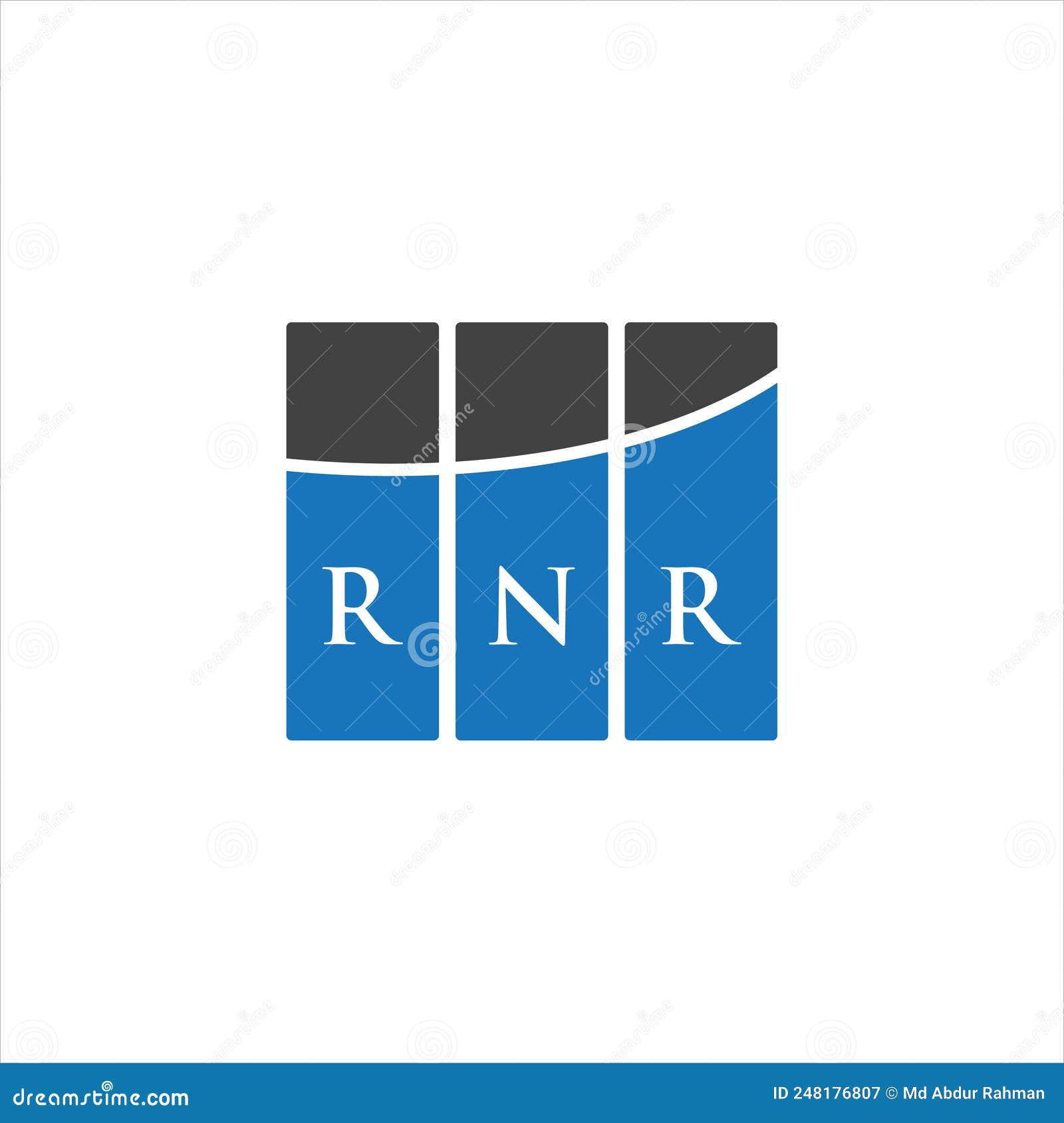 RNR Letter Logo Design on WHITE Background. RNR Creative Initials ...