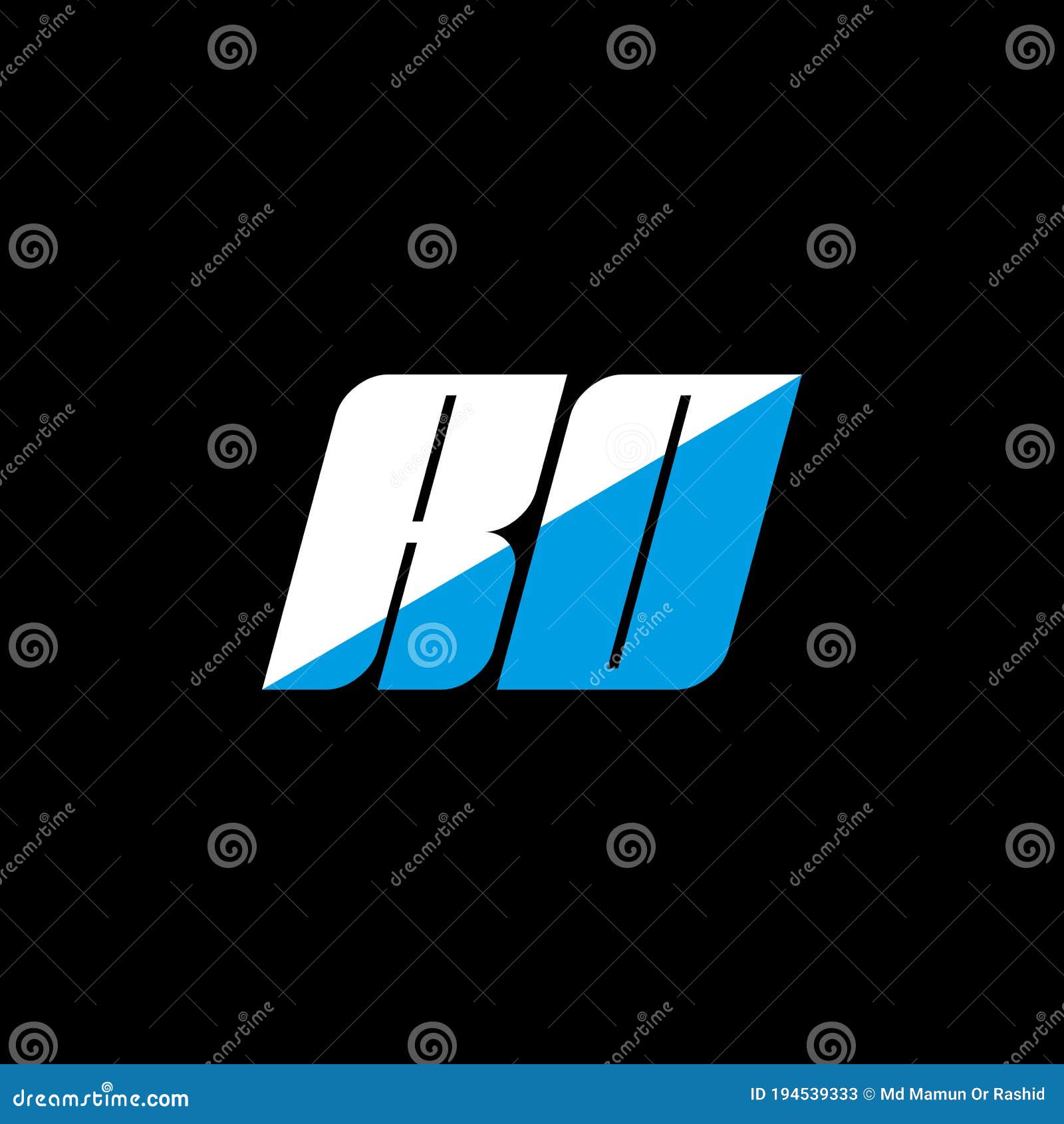 RO Letter Logo Design on Black Background. RO Creative Initials Letter ...