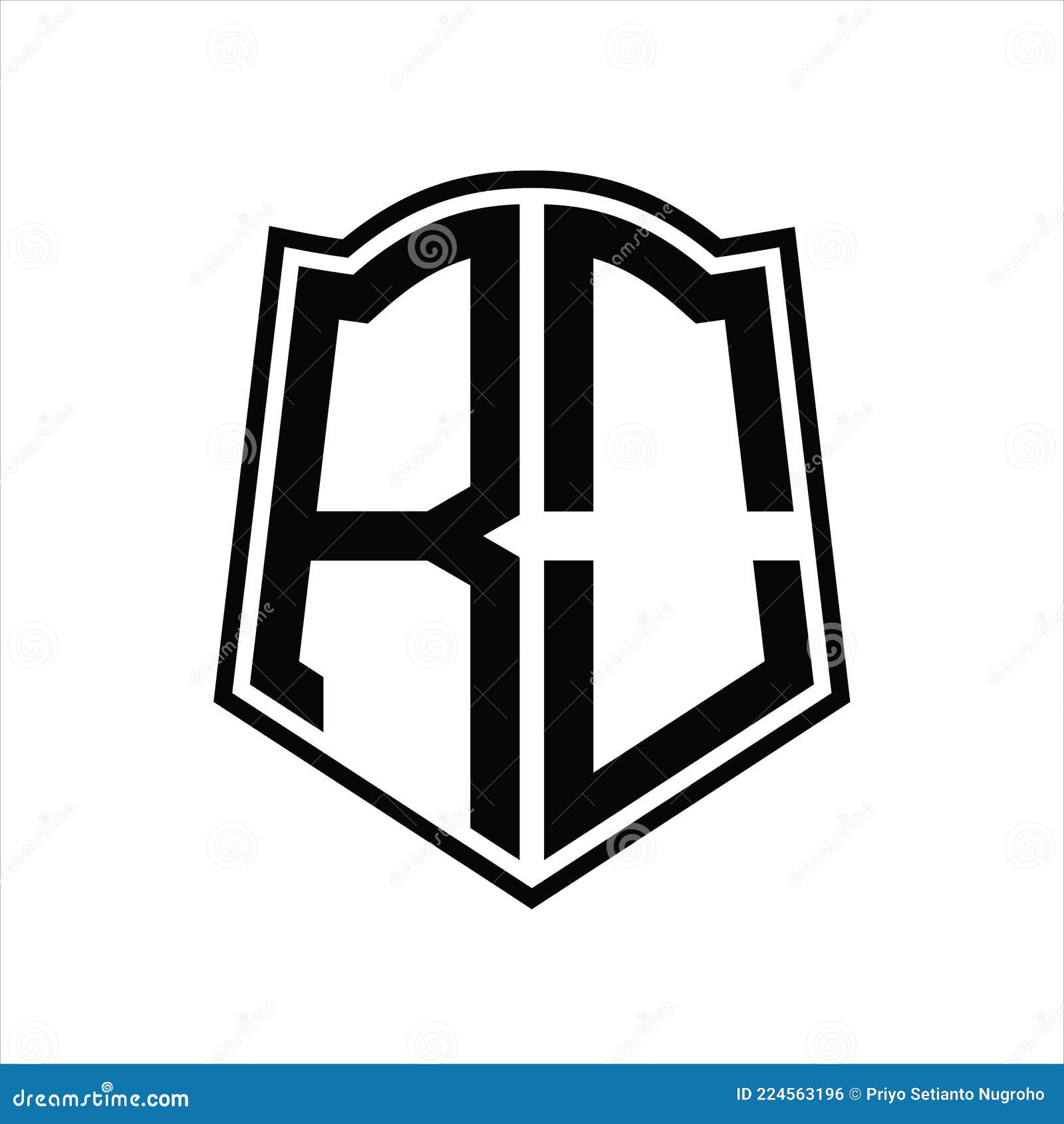RO Logo Monogram with Shield Shape Outline Design Template Stock Vector ...