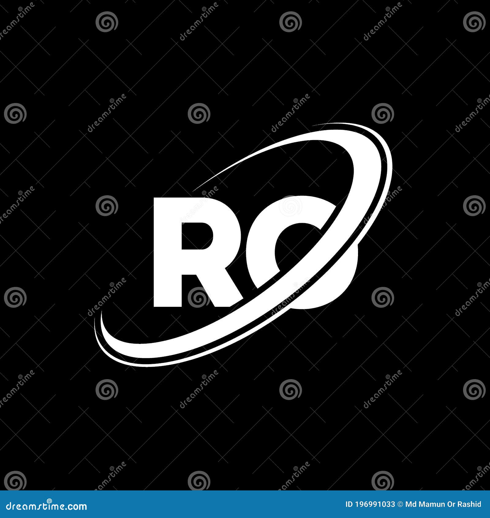 RO R O Letter Logo Design. Initial Letter RO Linked Circle Uppercase ...