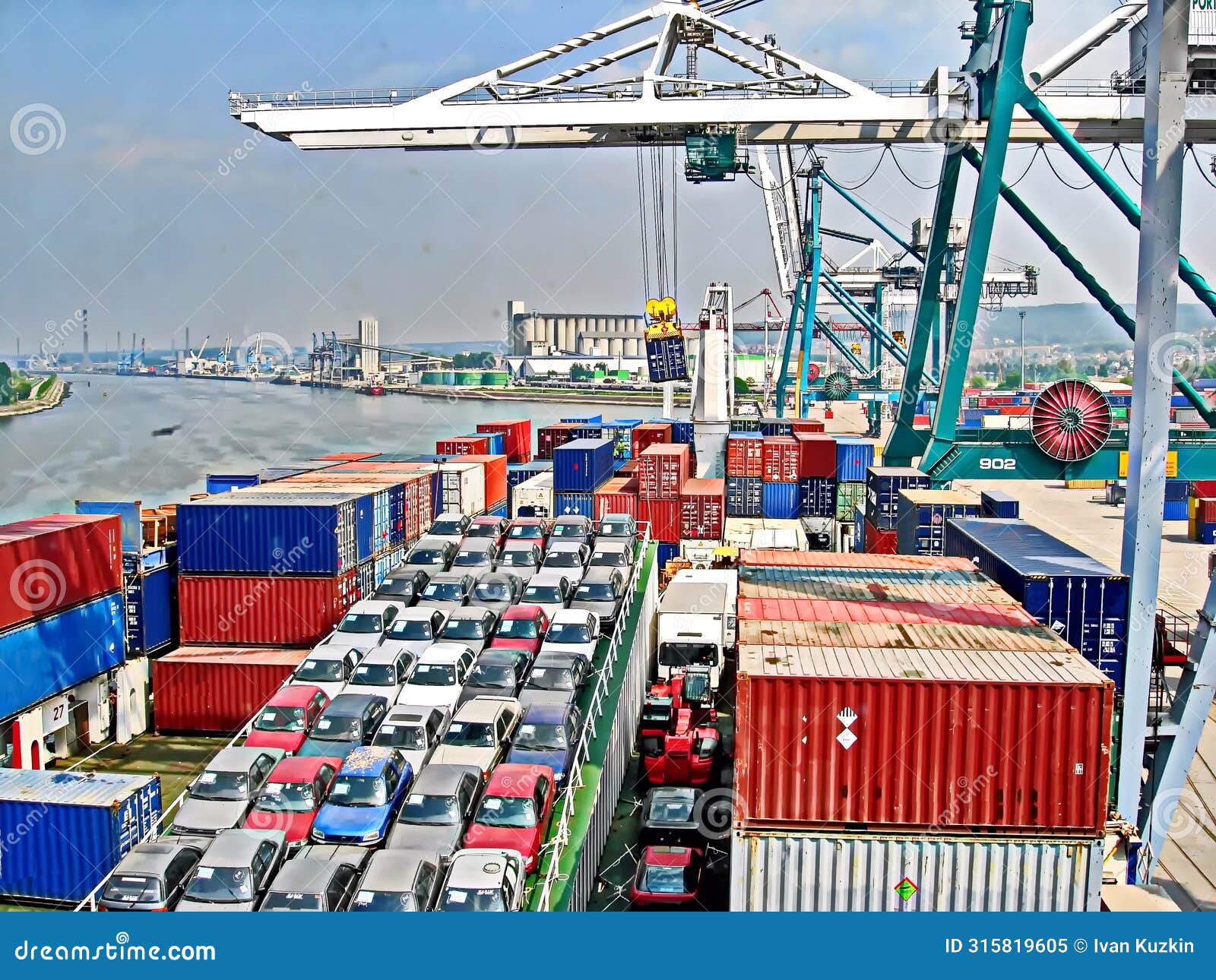 Ro-Ro Ship. the Upper and Inner Decks are Used for Loading and ...