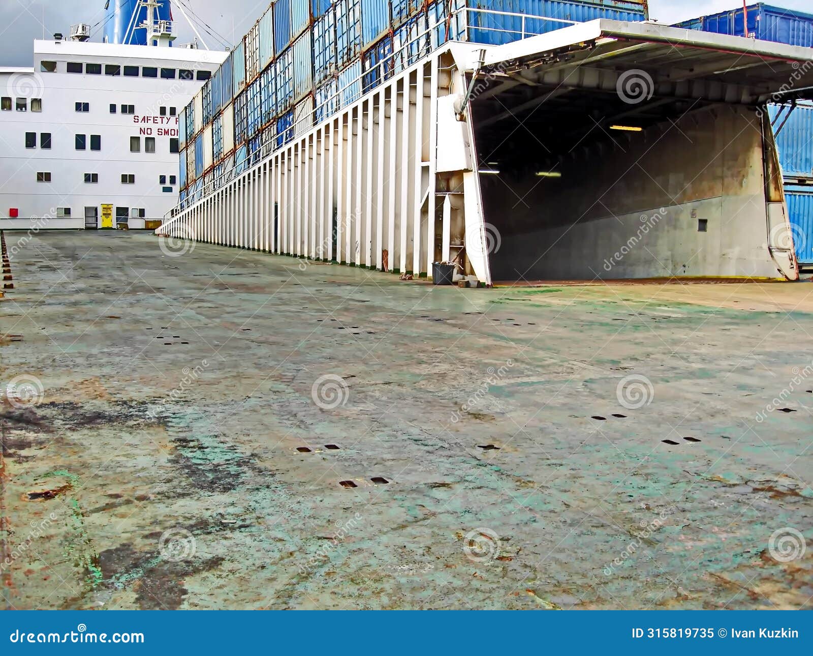 Ro-Ro Ship. the Upper and Inner Decks are Used for Loading and ...