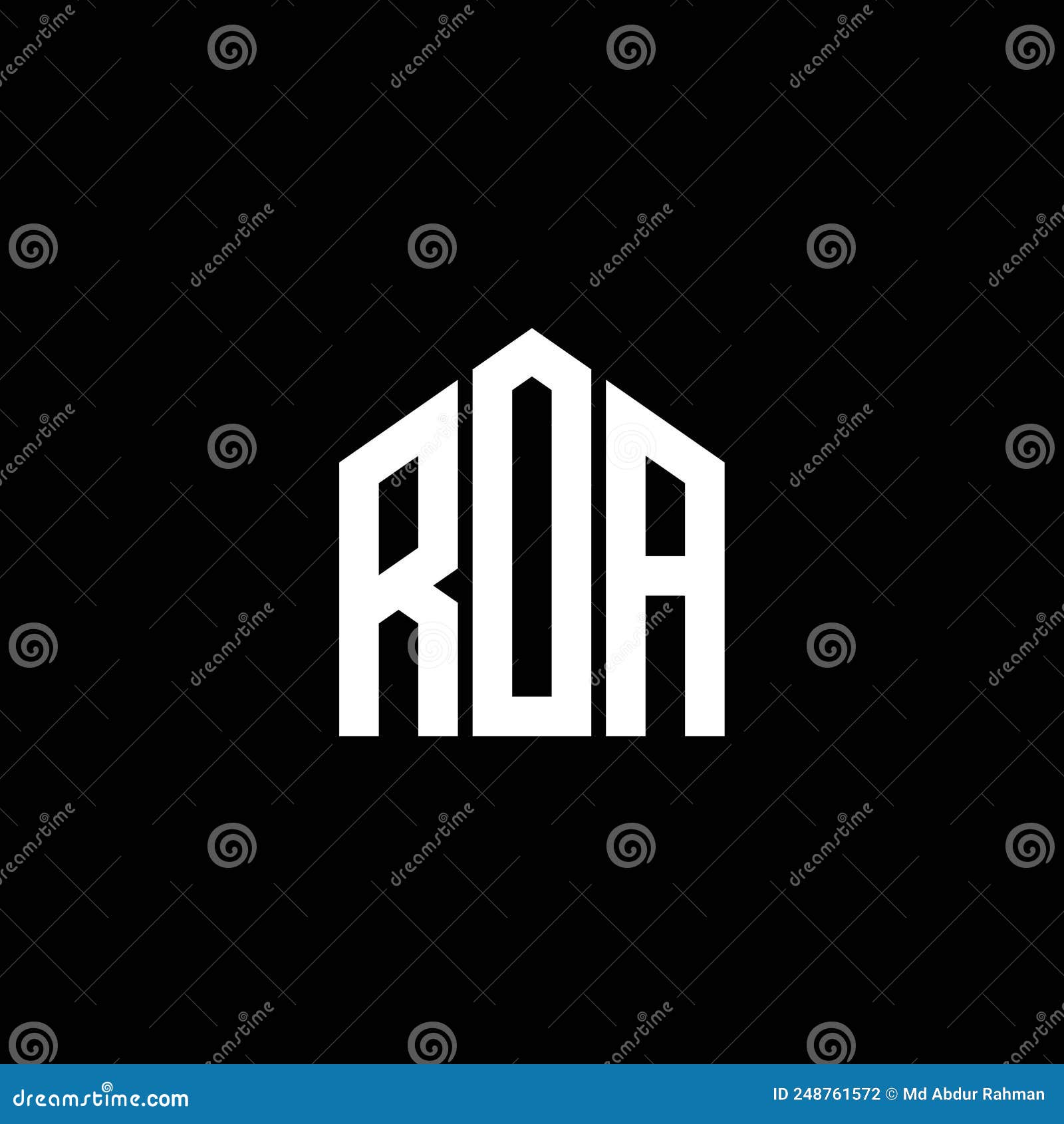 ROA Letter Logo Design on BLACK Background. ROA Creative Initials ...