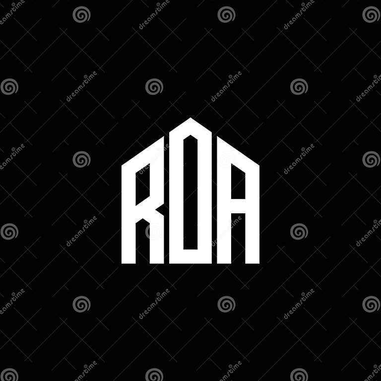 ROA Letter Logo Design on BLACK Background. ROA Creative Initials ...