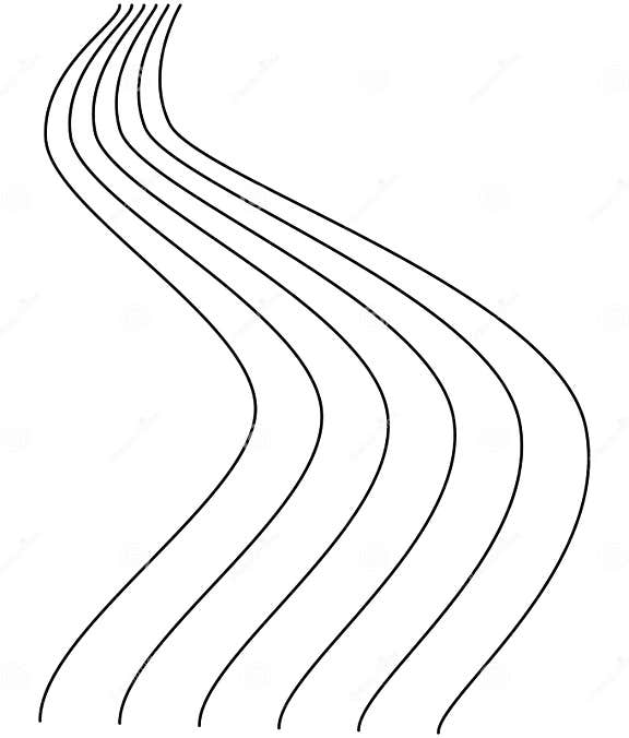 Slippery Road Sign, Abstract Wavy, Waving, Billowy and Undulating Lines ...