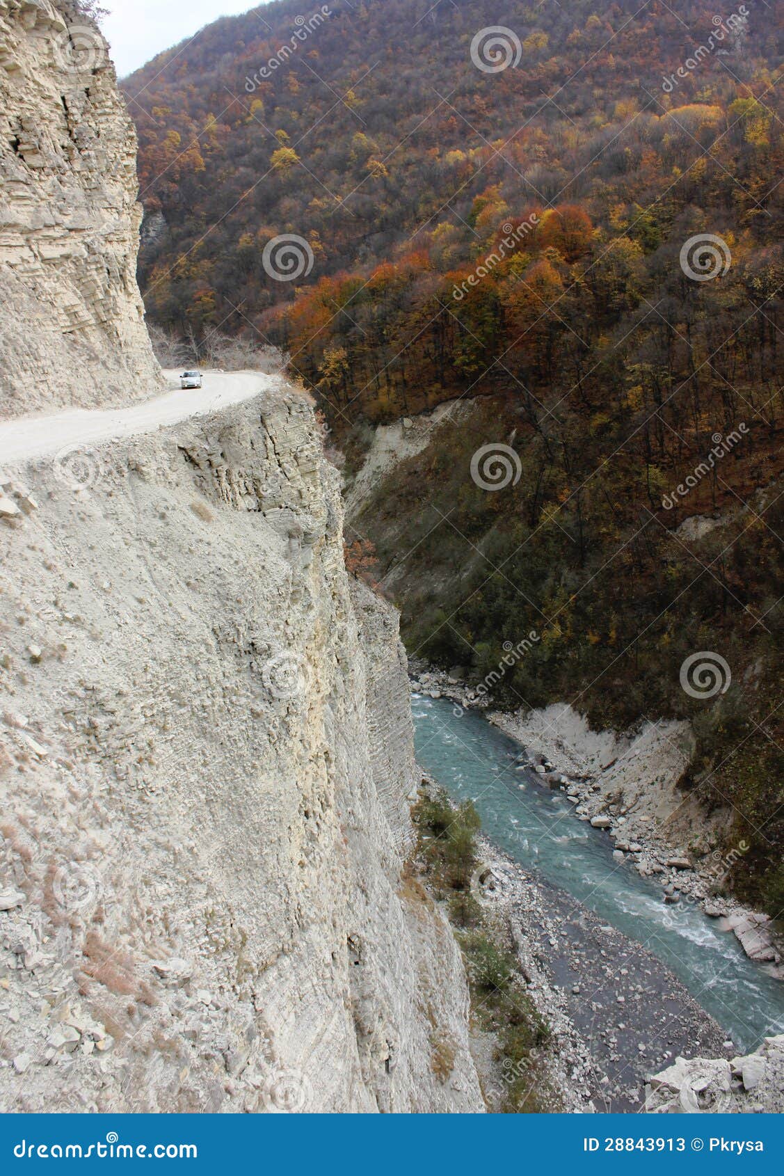 Road Above the Canyon in Chechnya Mountains Stock Image - Image of ...