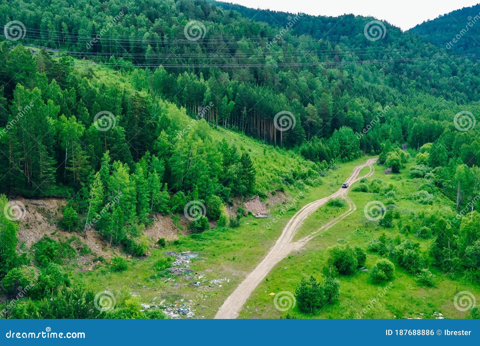 Road from Above through the Forest Stock Photo - Image of beauty, light ...