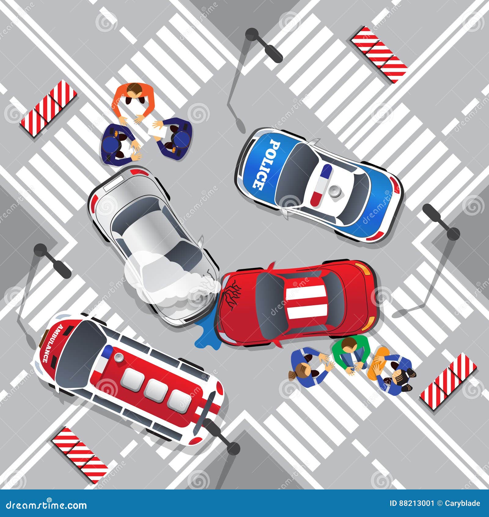 Road accident. stock vector. Illustration of emergency - 88213001