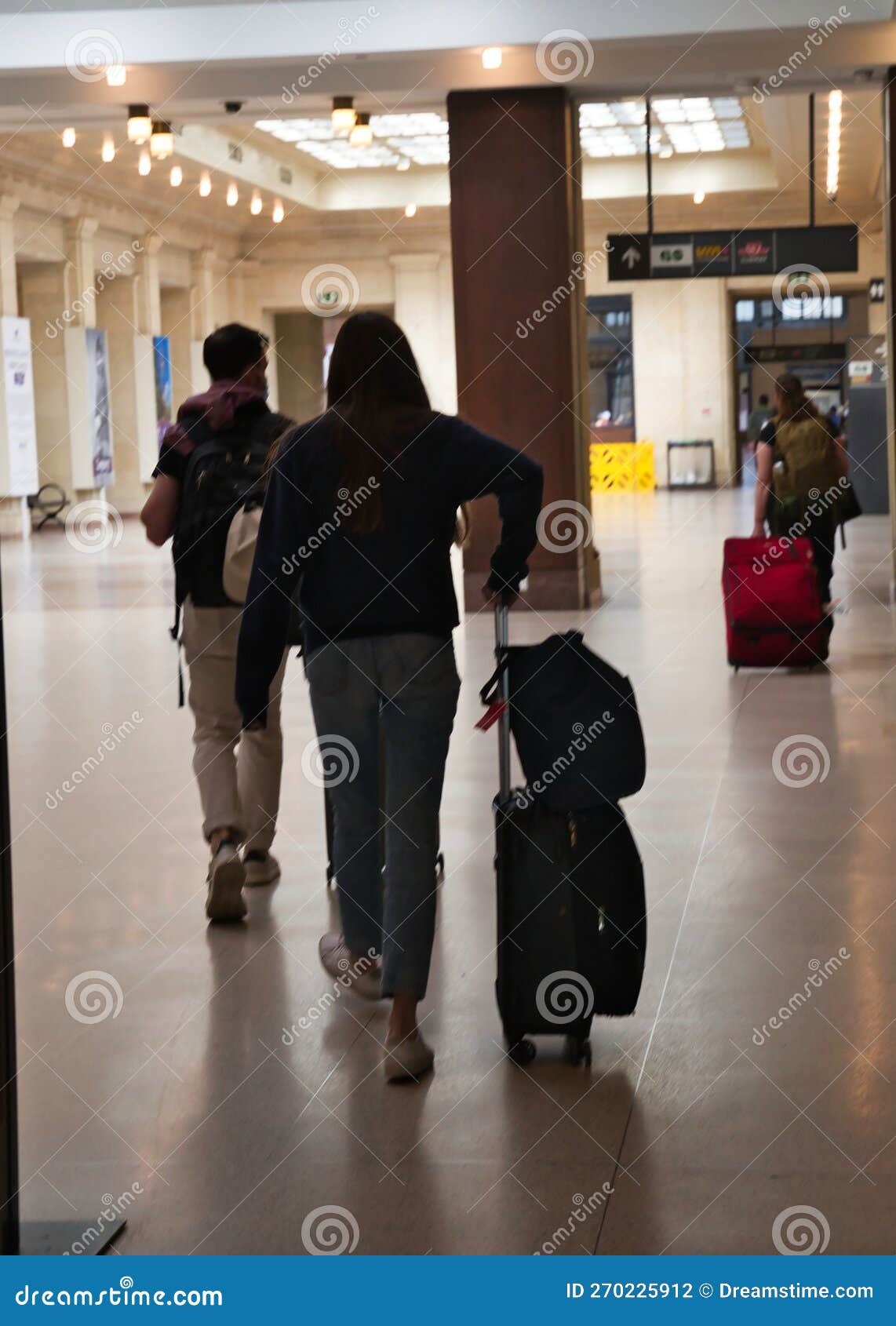 On the Road Again . Travelers on the Move at Train Station Editorial ...