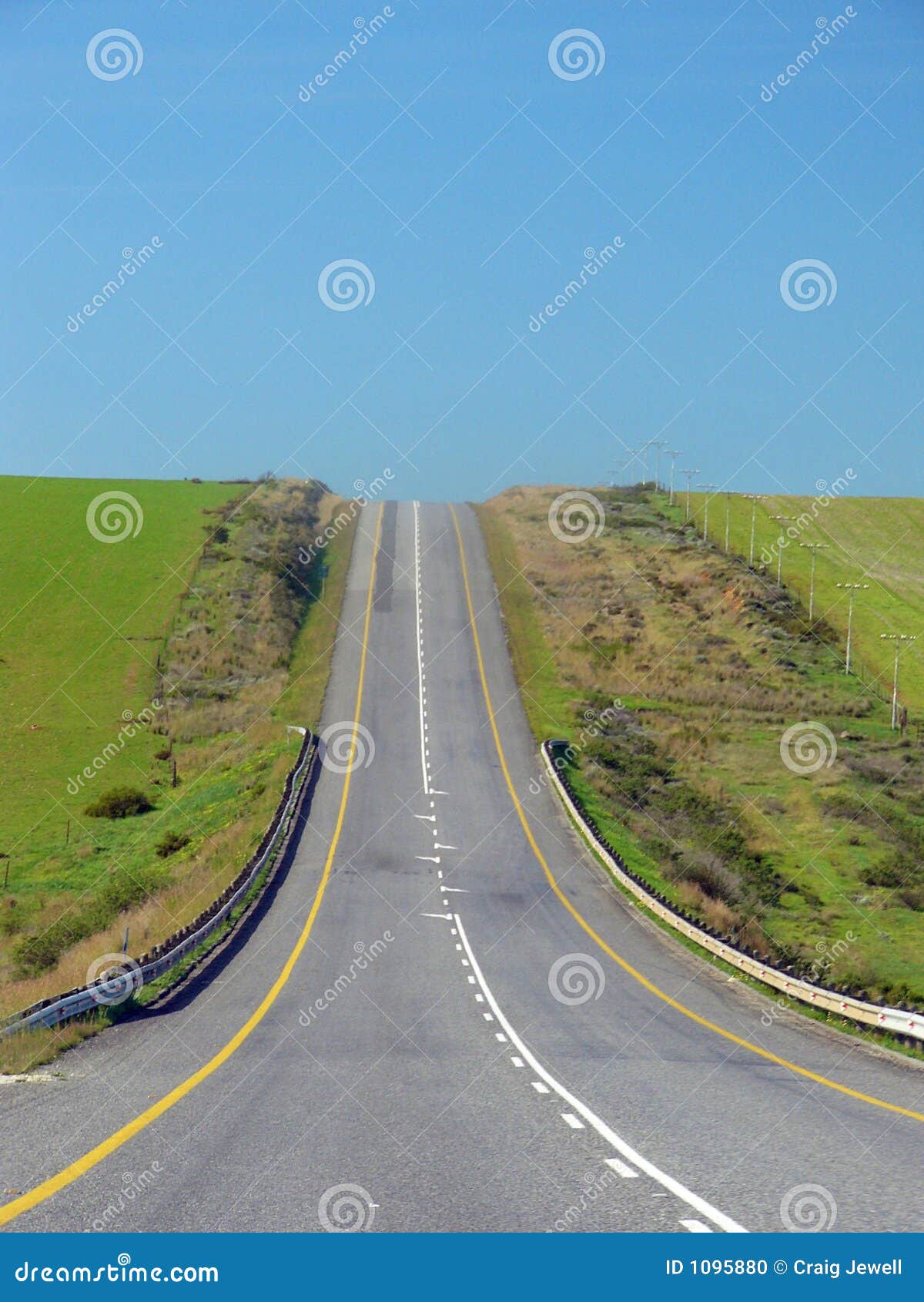 The Road Ahead - a Stright Road Up a Hill Stock Photo - Image of copy ...