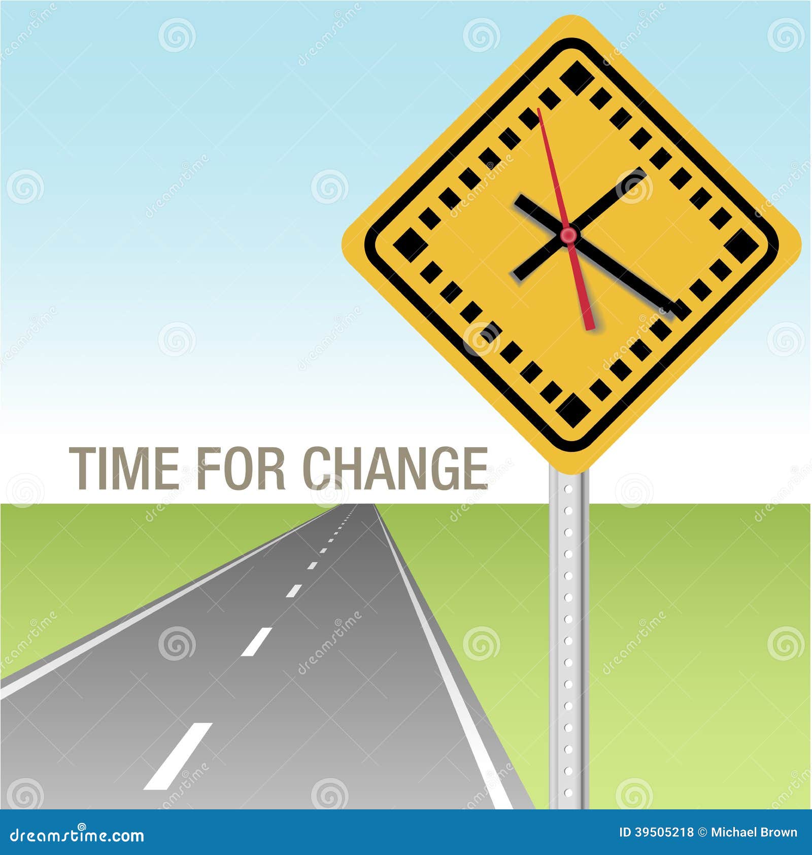 Road Ahead Time for Change Sign Stock Vector - Illustration of hours ...