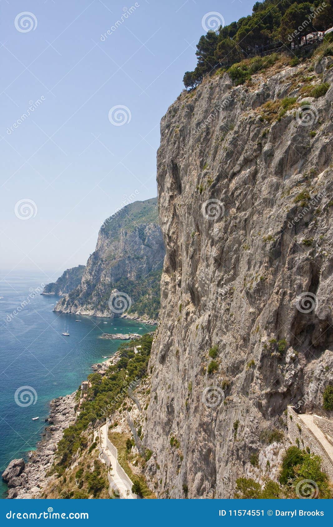 Road Along Capri Cliffs stock image. Image of naples - 11574551