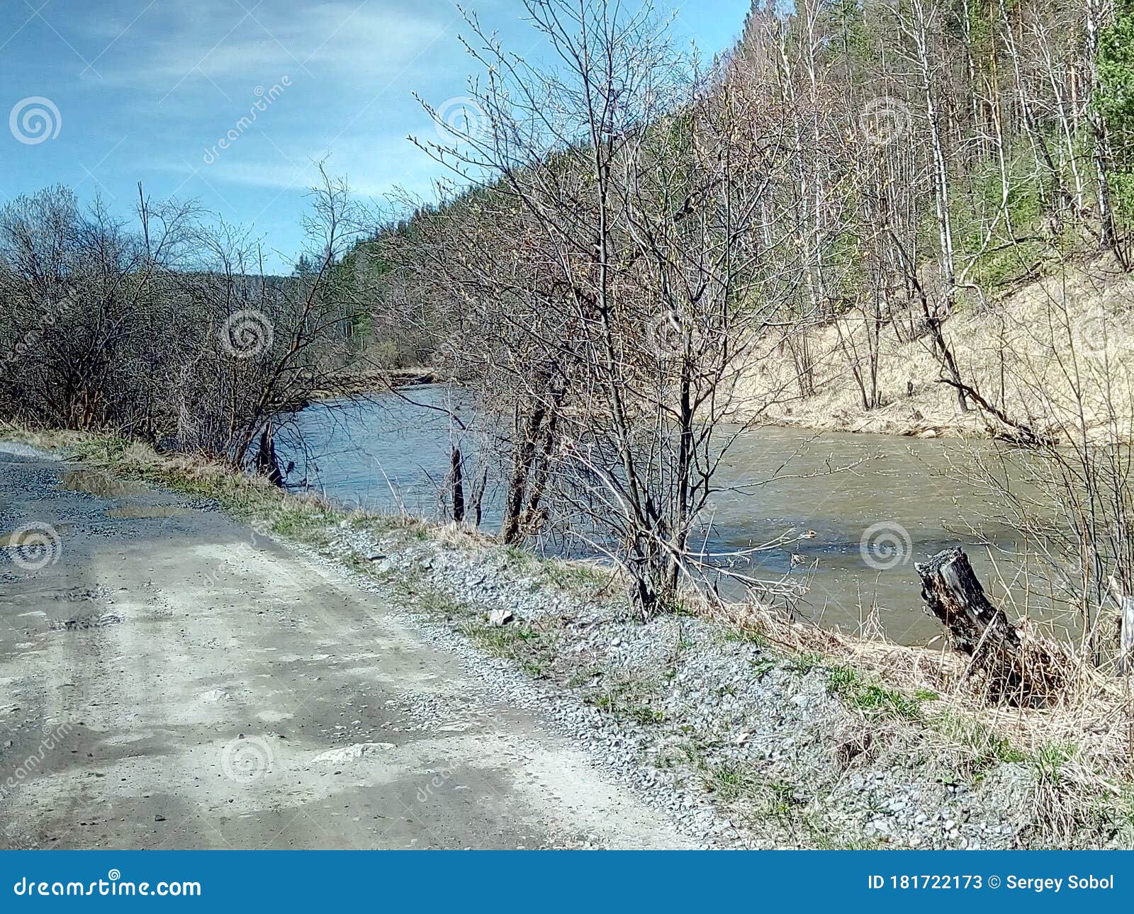Road along the river stock image. Image of nature, river - 181722173