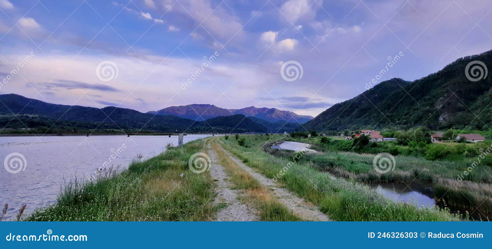 Road along the river stock image. Image of reservoir - 246326303