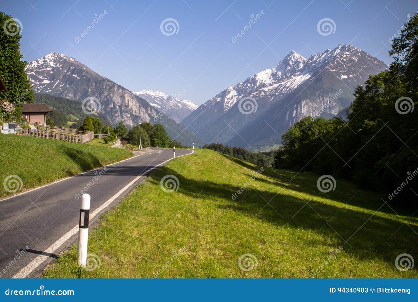 Road in the alps stock image. Image of panoramic, lucerne - 94340903