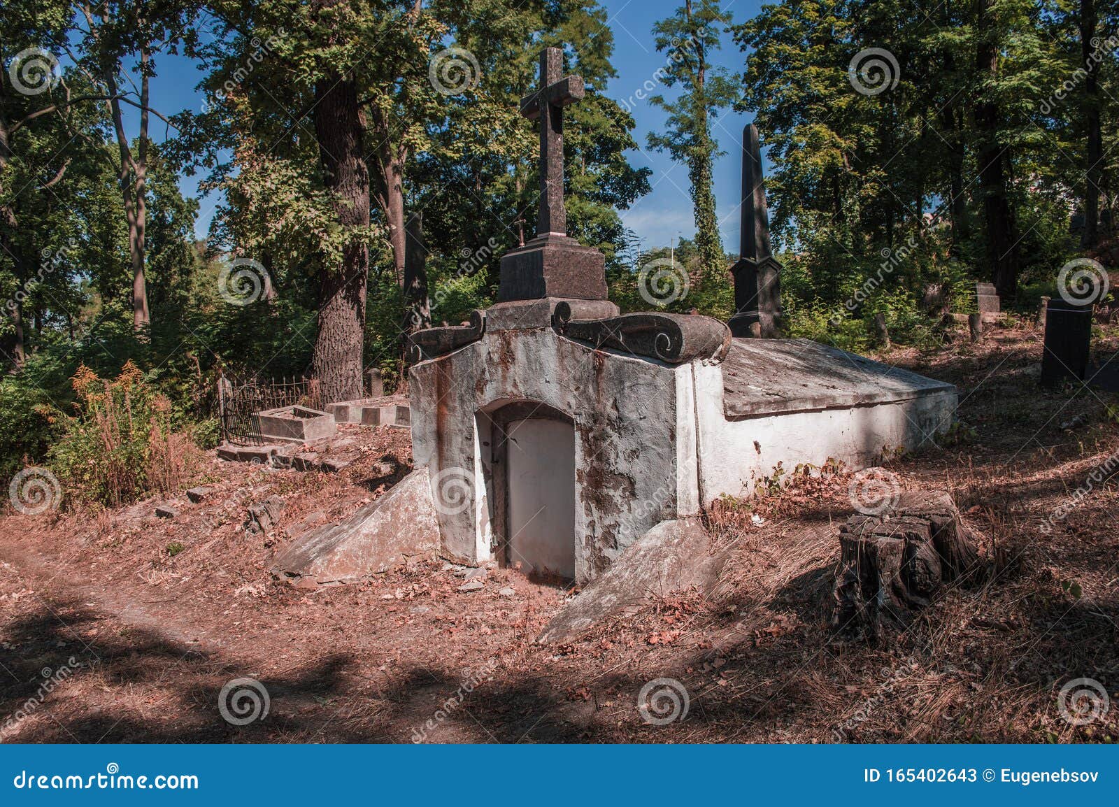Road and ancient crypts stock image. Image of closeup - 165402643
