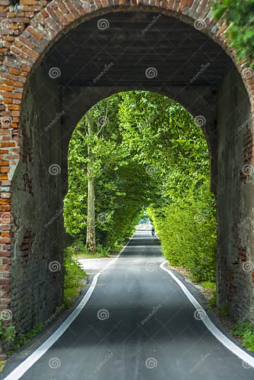 Road through arch in Italy stock photo. Image of summer - 28520704