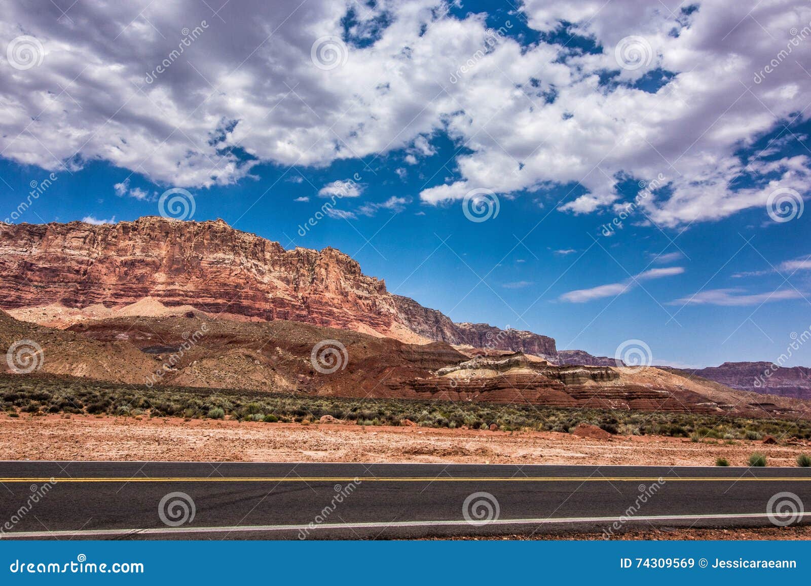 Road through Arizona Desert Stock Image - Image of arizona, deserted ...