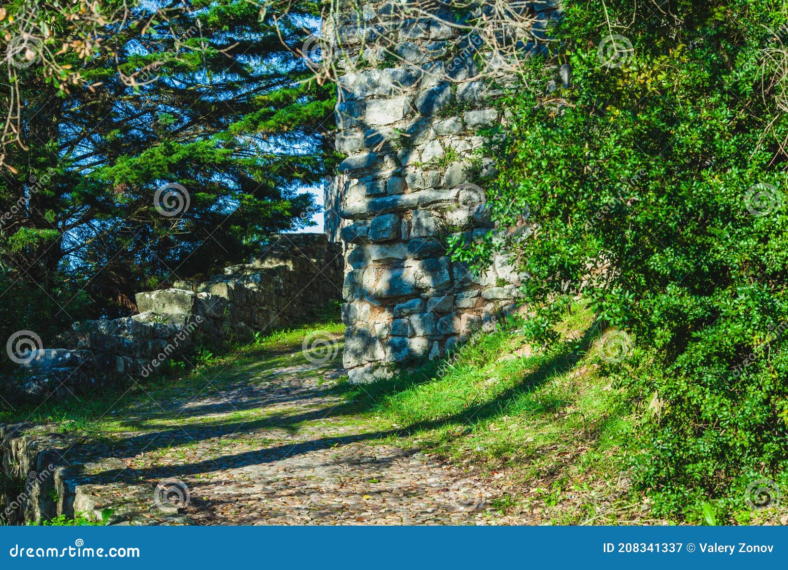 Road around an castle stock image. Image of historic - 208341337