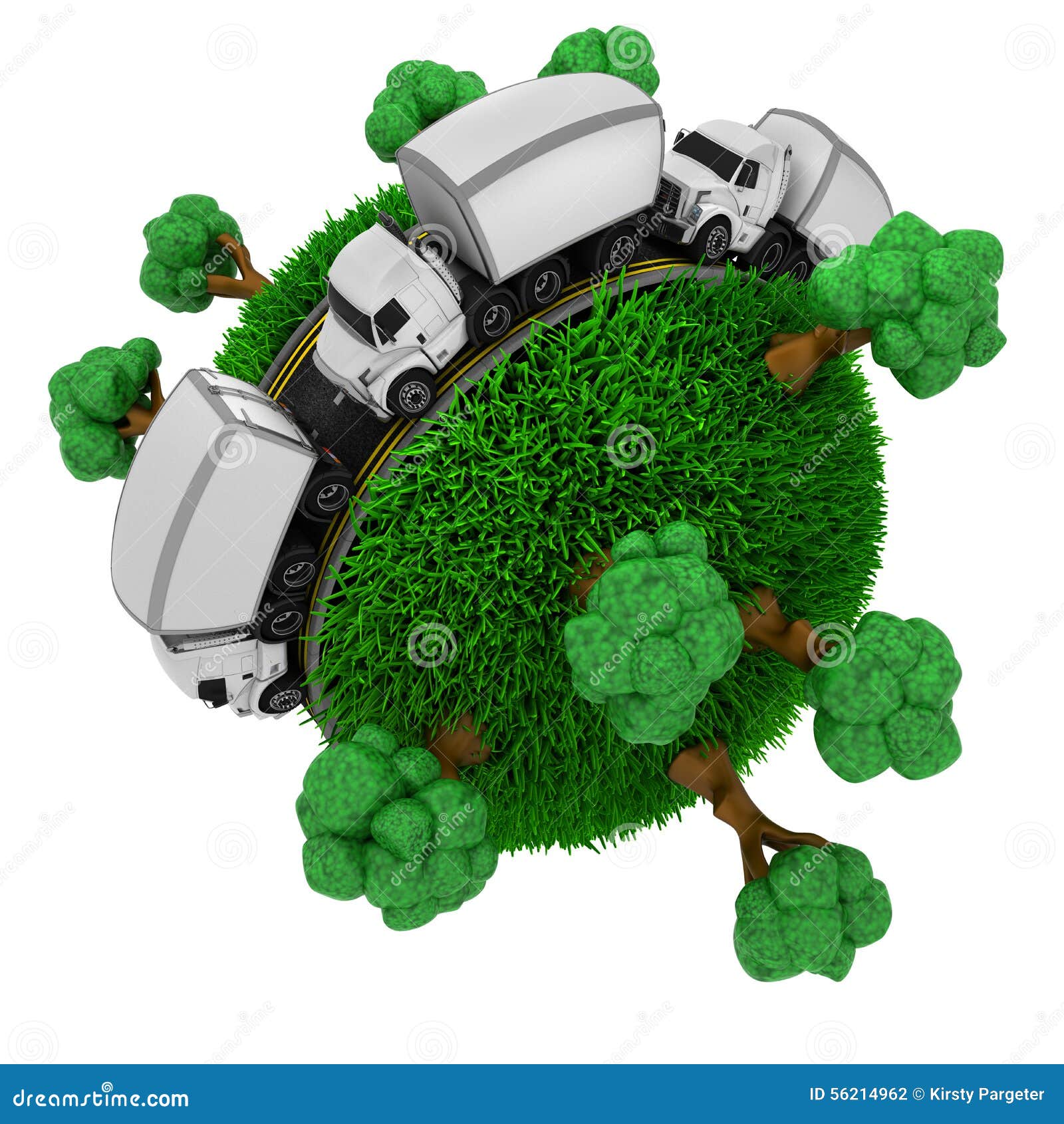 Road around a grassy globe stock illustration. Illustration of planet ...