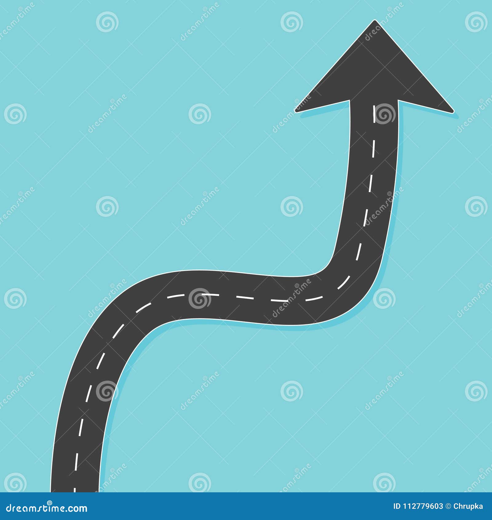 Road with arrow stock vector. Illustration of transport - 112779603