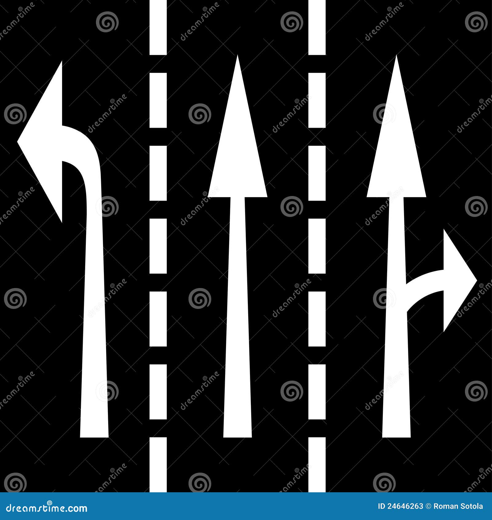 Road arrows stock vector. Illustration of path, journey - 24646263