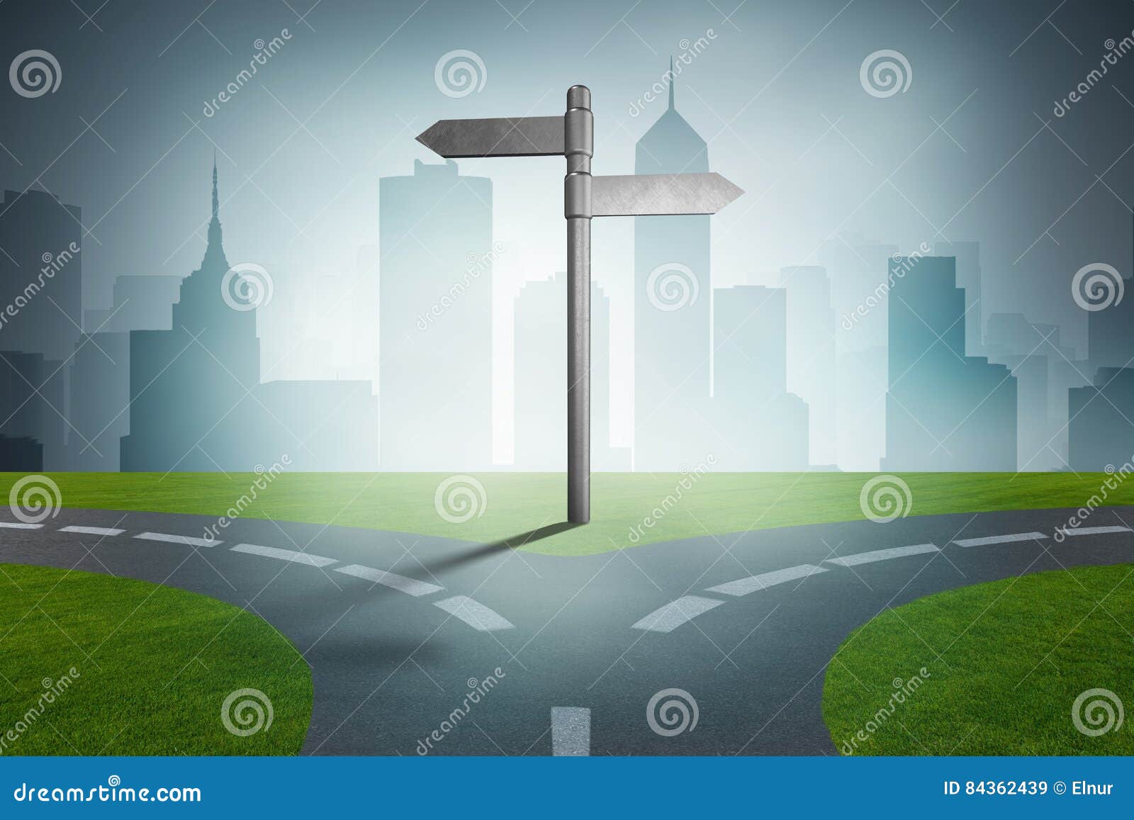 Road Arrows at Crossroads in Difficult Choice Concept - 3d Rende Stock ...