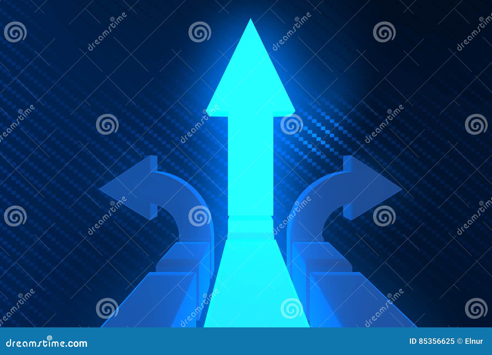 Road Arrows at Crossroads in Difficult Choice Concept - 3d Rende Stock ...
