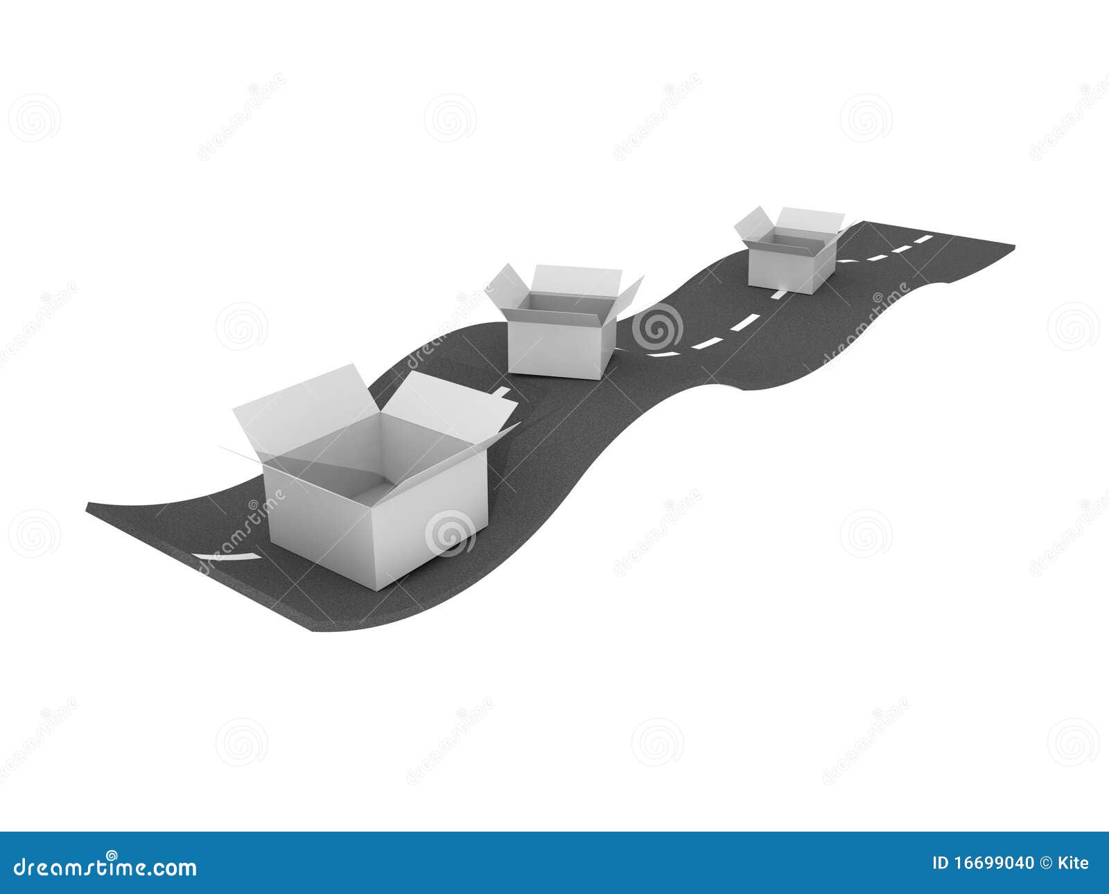 Road from Asphalt with Boxes Stock Illustration - Illustration of ...