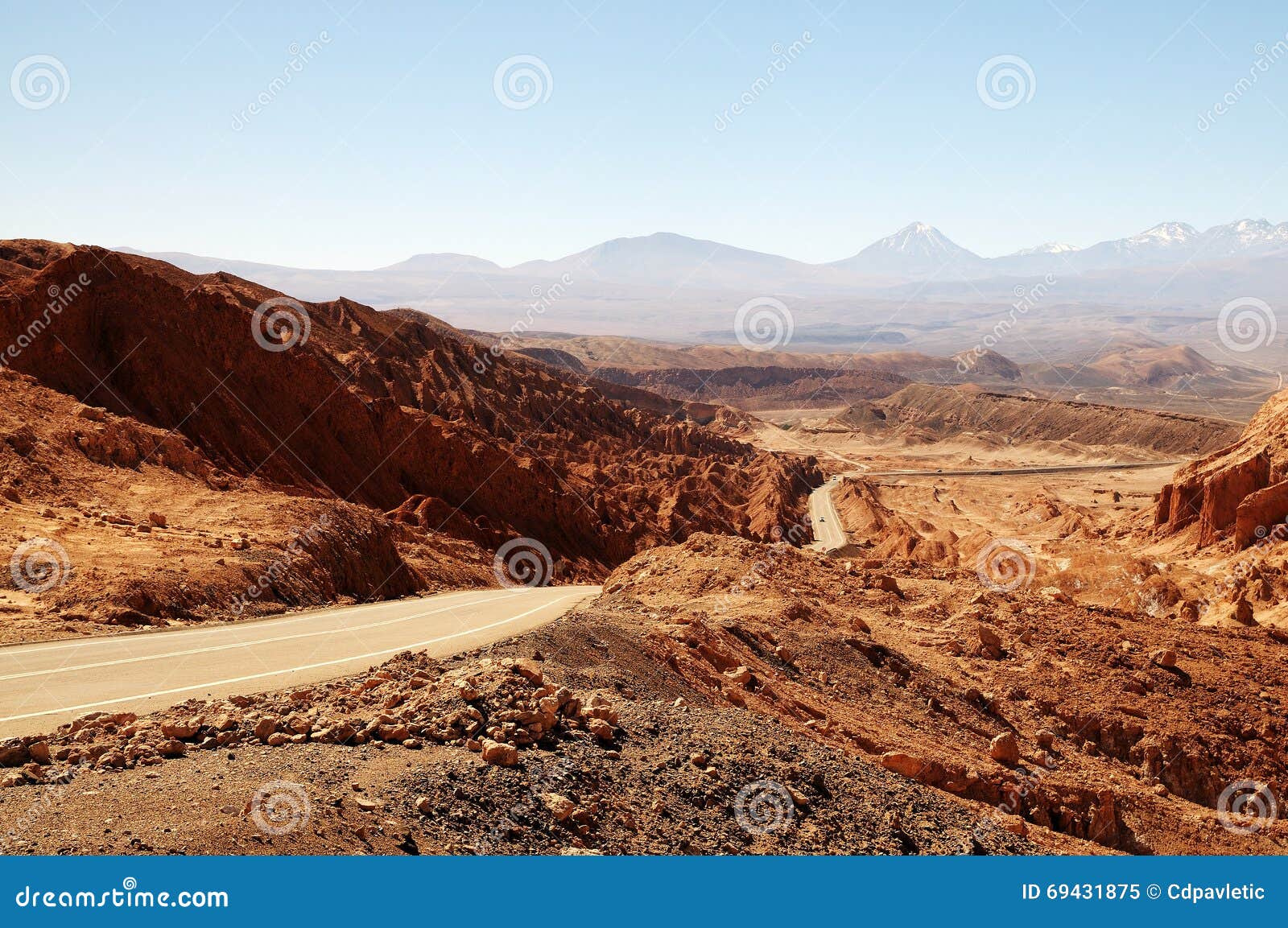 Road in Atacama desert stock image. Image of mountains - 69431875