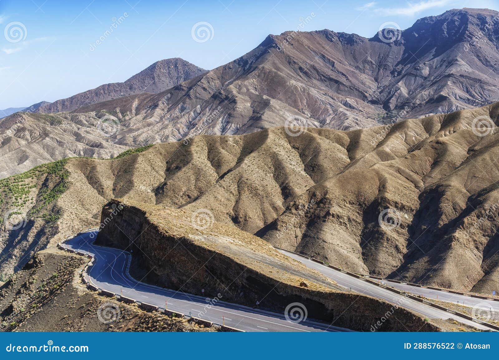 Road in Atlas Mountains in Morocco Stock Photo - Image of commercial ...