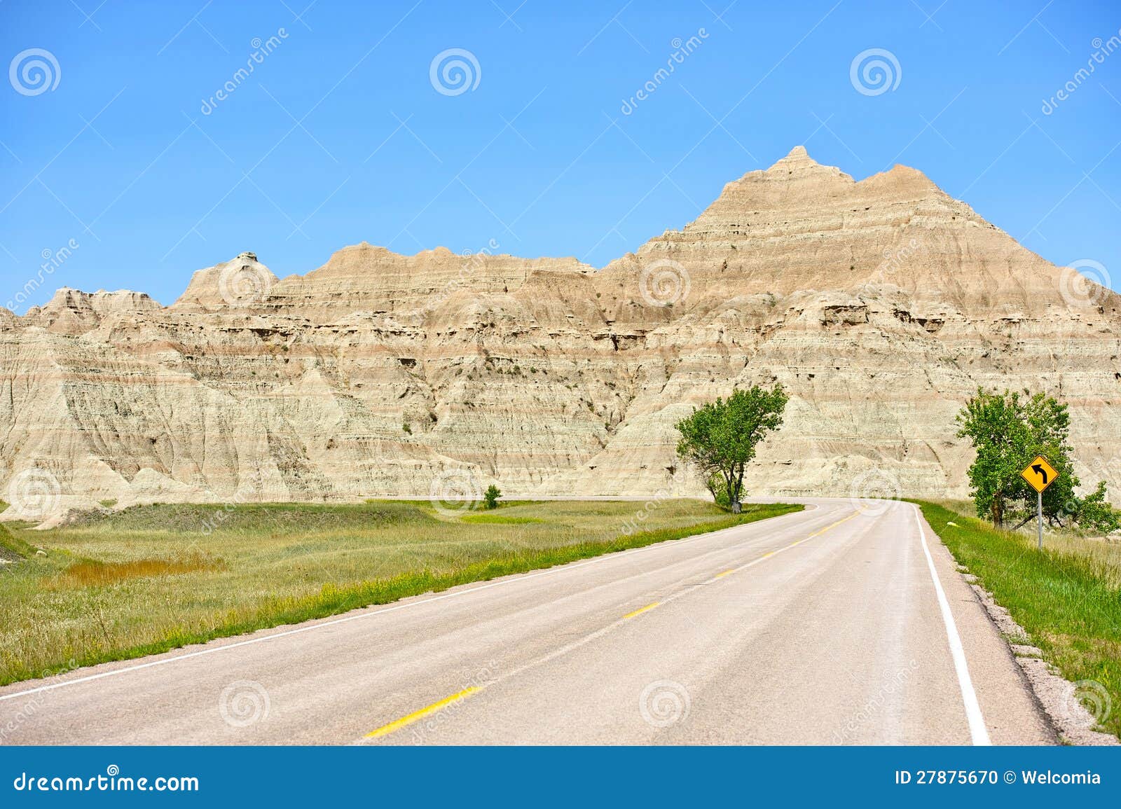 Road in Badlands stock photo. Image of curved, butted - 27875670