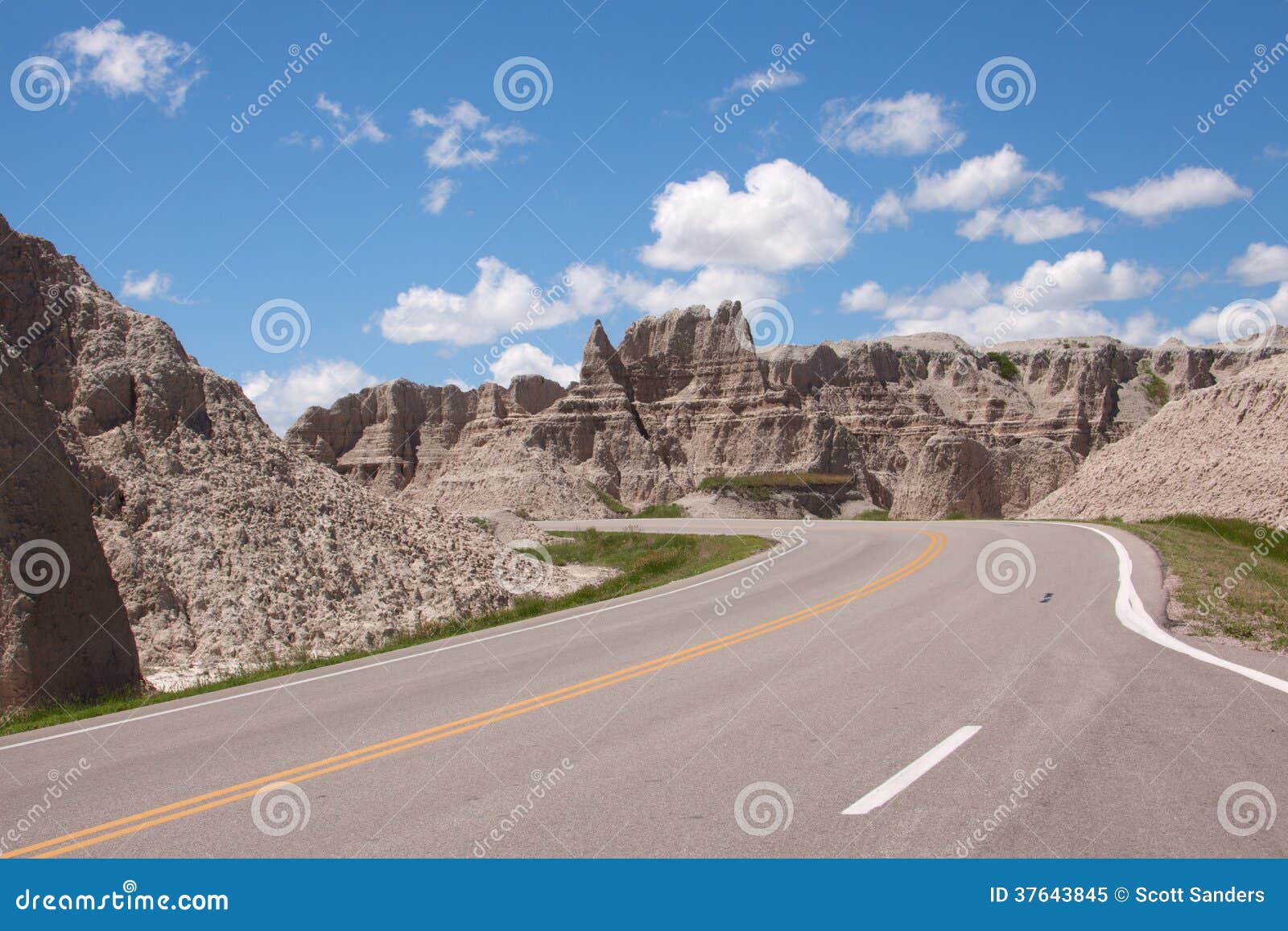 Road through the Badlands stock image. Image of south - 37643845