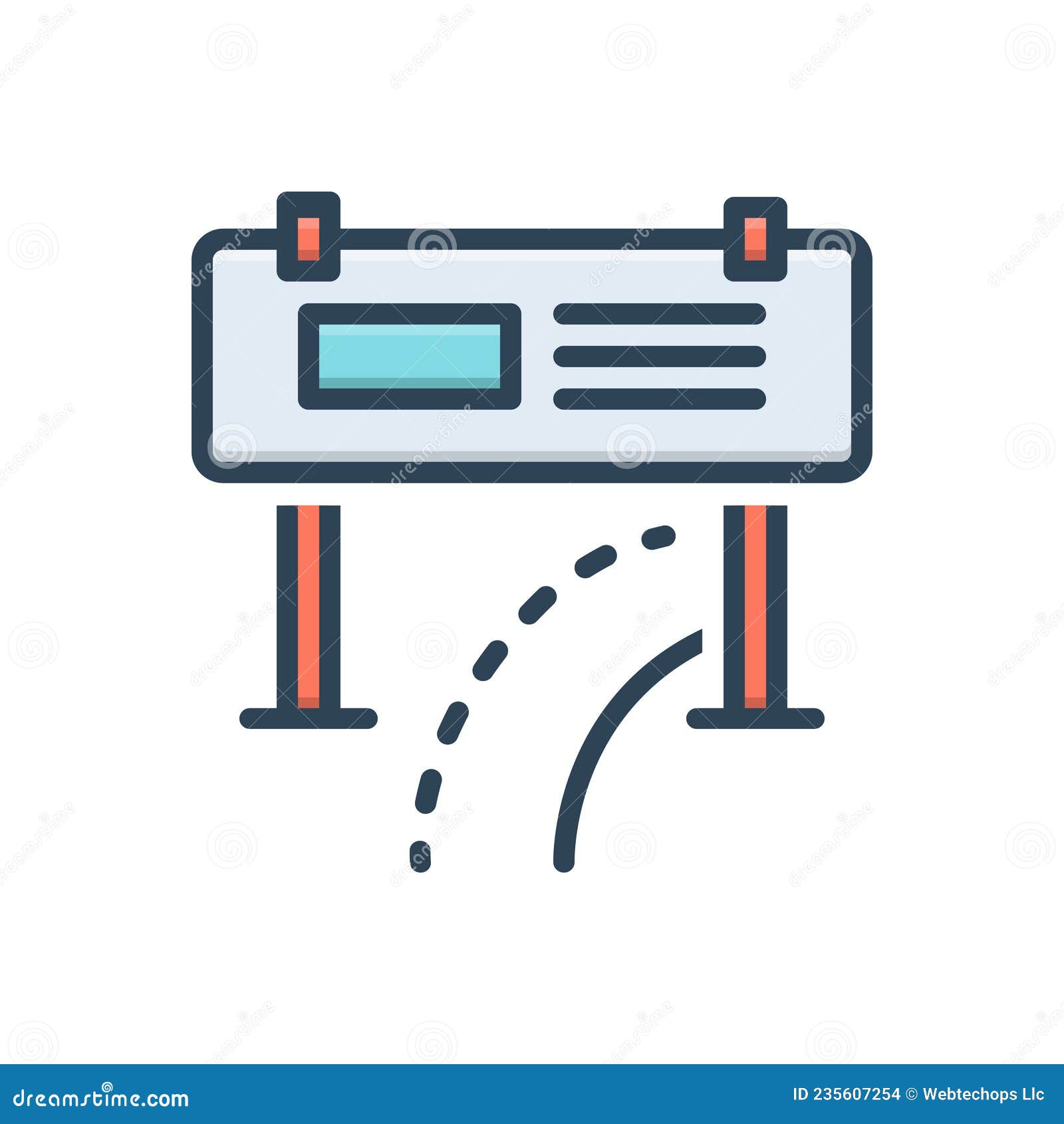 Color Illustration Icon for Road Banner, Reclame and Advertisement ...