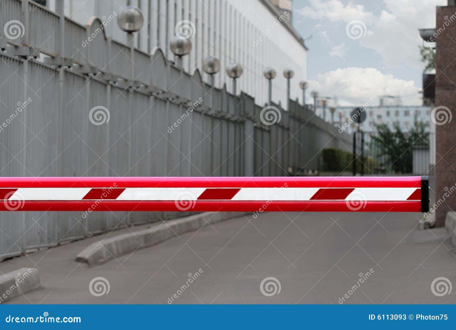 Road barrier stock image. Image of asphalt, lamp, crossing - 6113093