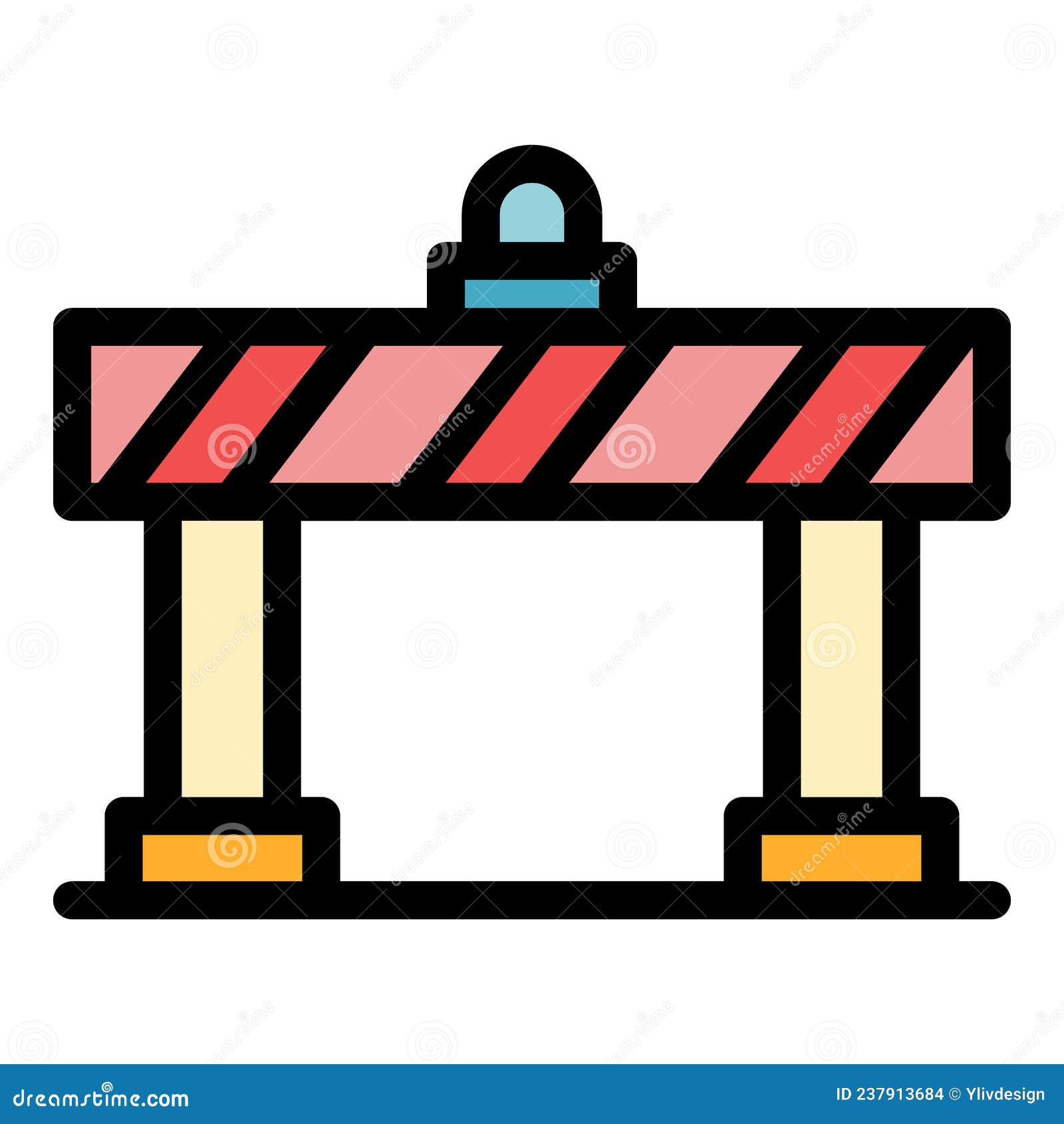 Road Barrier Gate Icon Color Outline Vector Stock Illustration ...