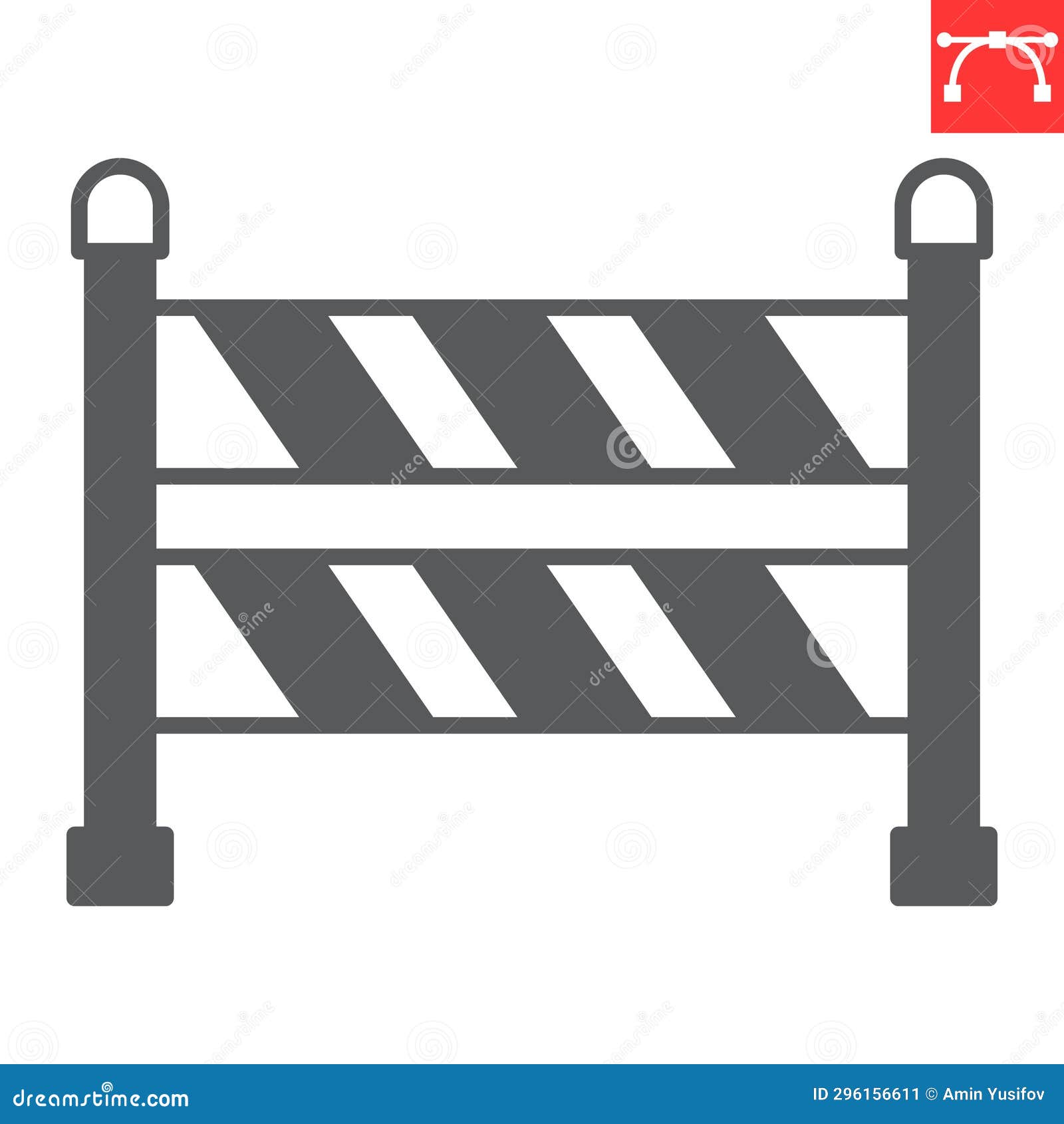 Road barrier glyph icon stock vector. Illustration of entry - 296156611