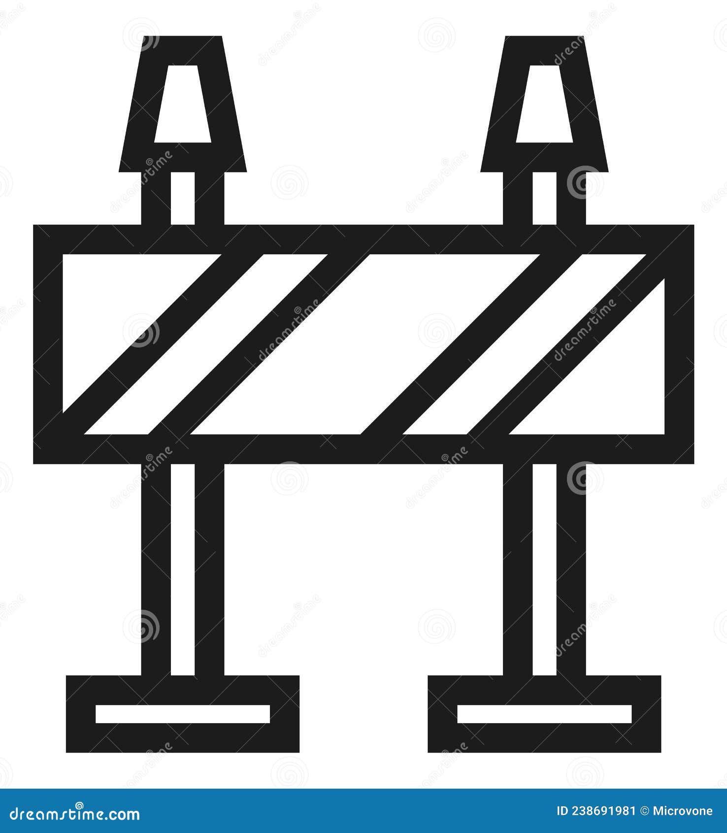Road Barrier Icon. Construction Symbol in Linear Style Stock Vector ...