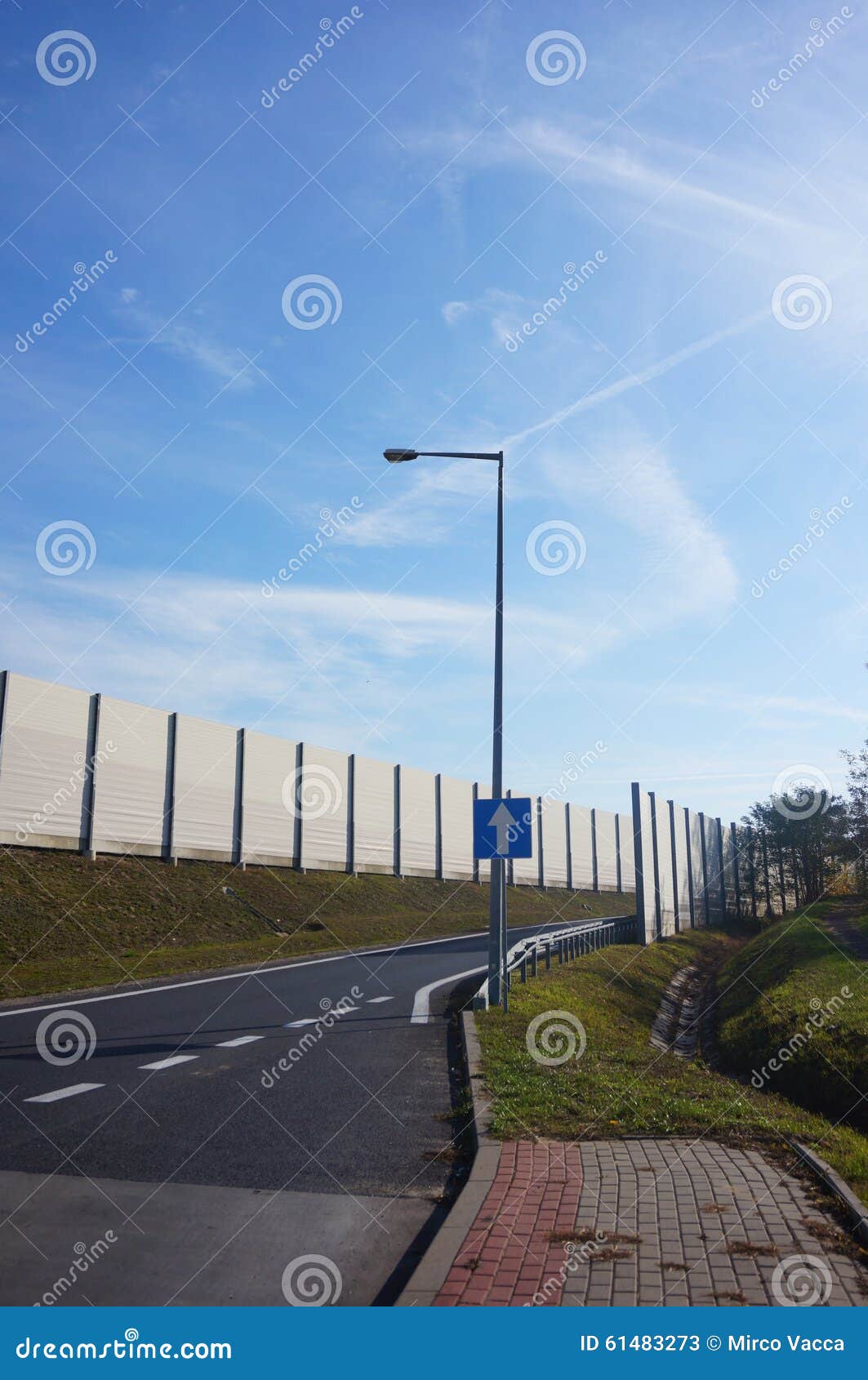 Road with barrier stock image. Image of lamp, traffic - 61483273