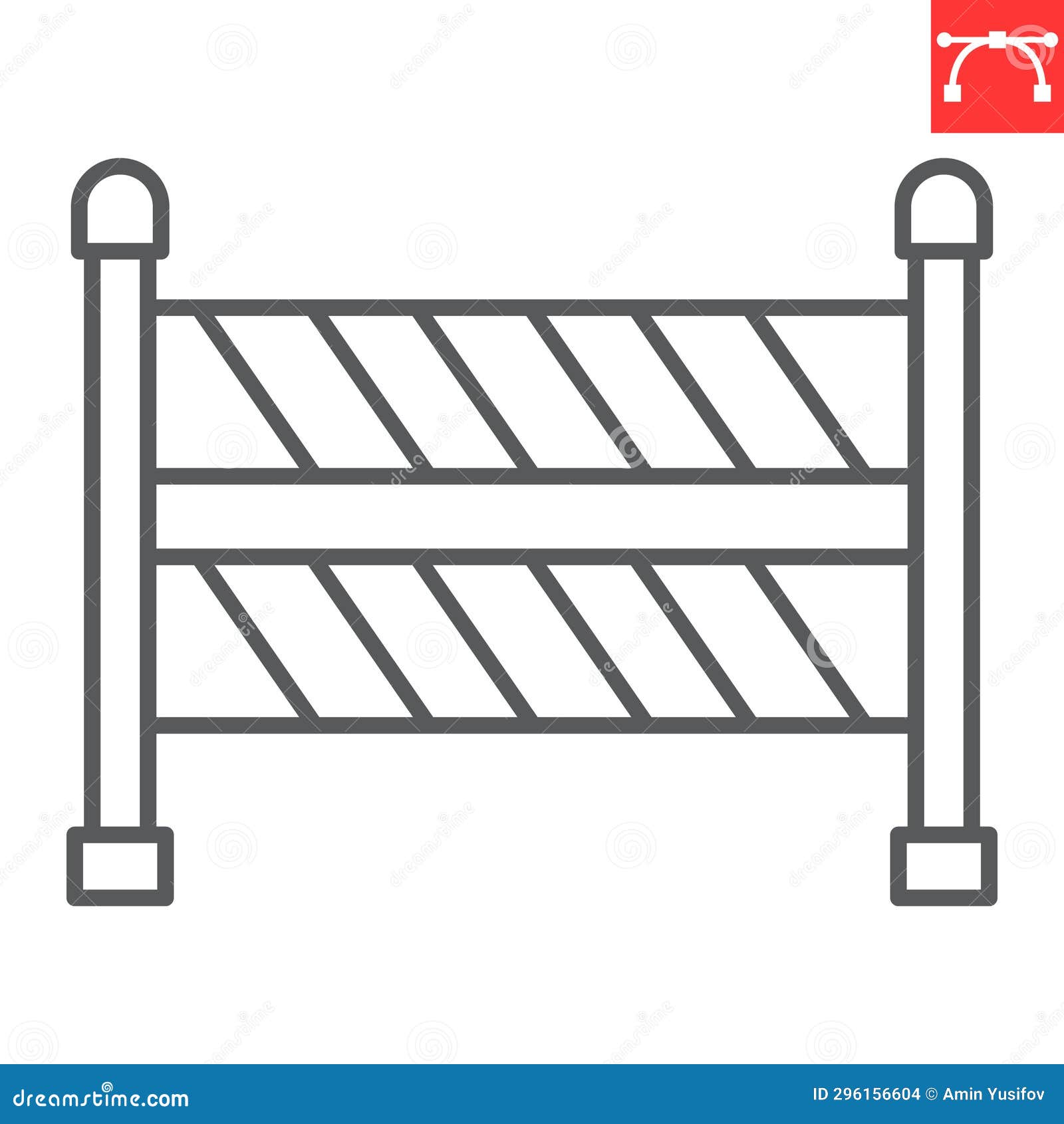 Road barrier line icon stock vector. Illustration of construction ...