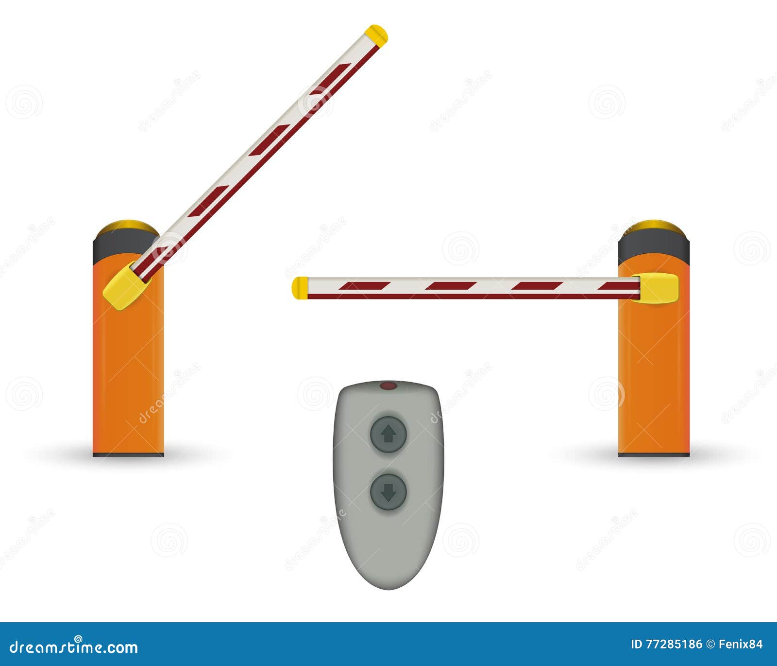 Road Barrier. Vector Illustration. Stock Vector - Illustration of gate ...
