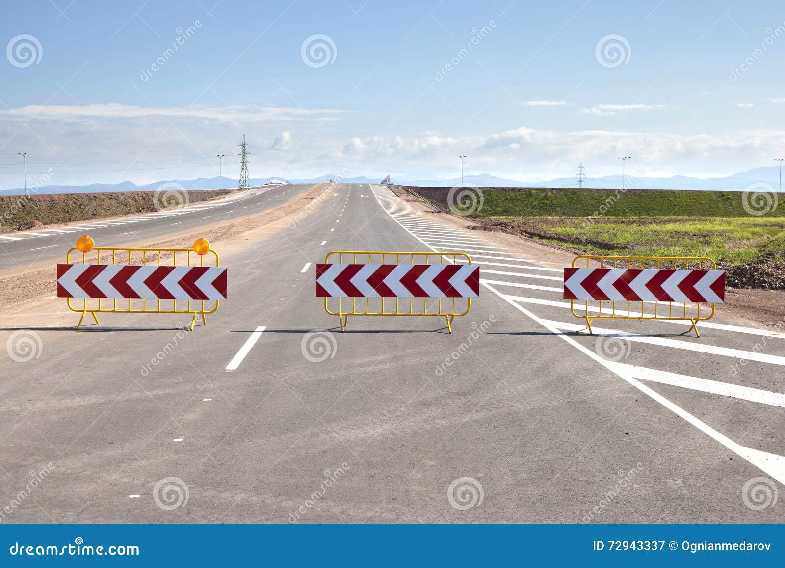 Road Barriers on a New Road Stock Image - Image of transportation ...