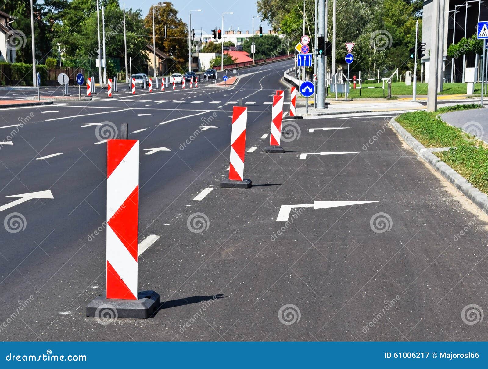 Road Barriers on the Street Stock Image - Image of blank, crosswalk ...