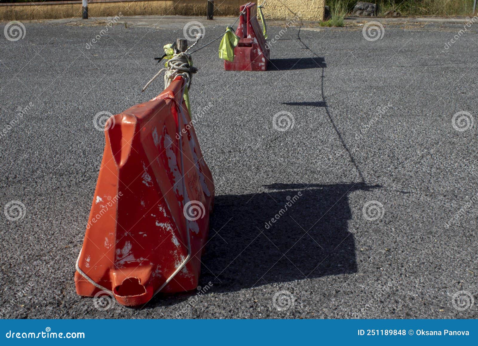 Road Barriers To Restrict Traffic. Objects Using As an Obstacle ...
