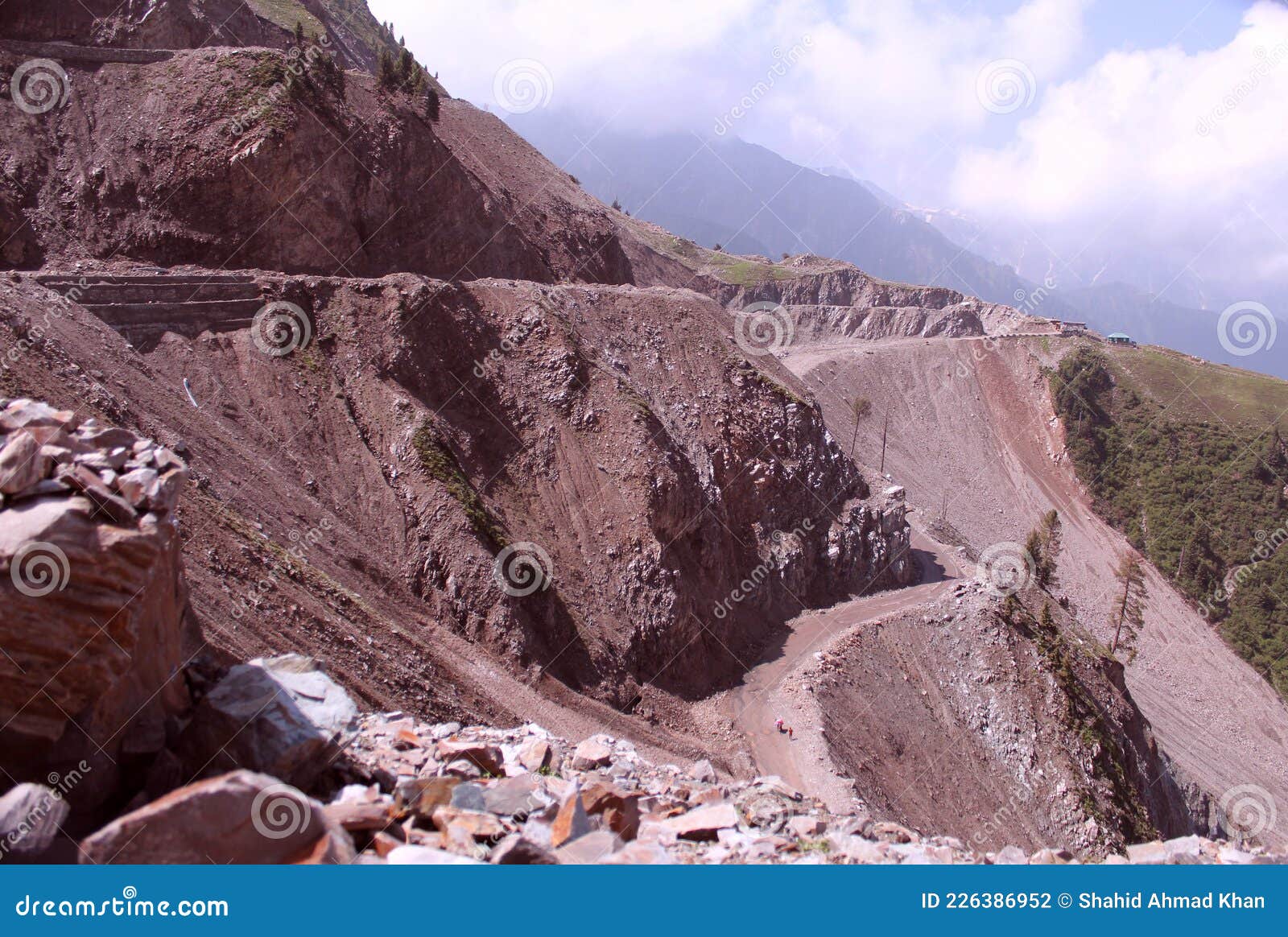 Road Construction on the Mountain. Stock Photo - Image of mountain ...