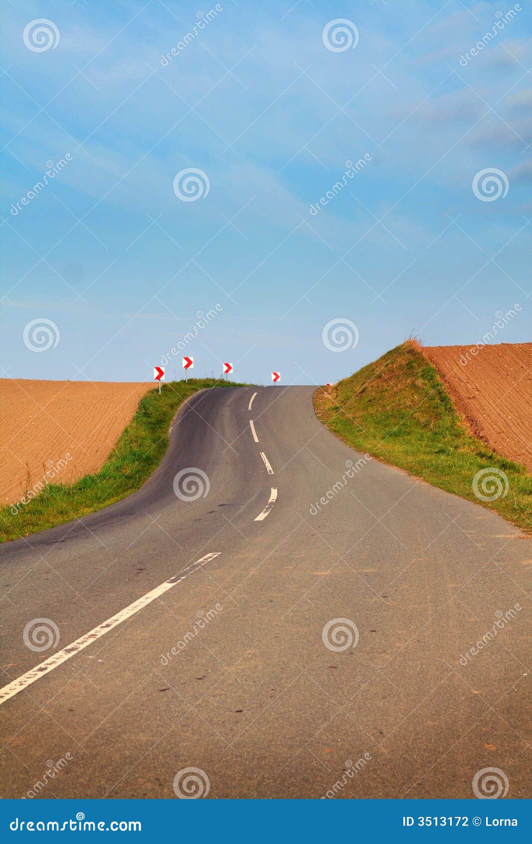 Road bend stock photo. Image of hill, travel, field, fields - 3513172