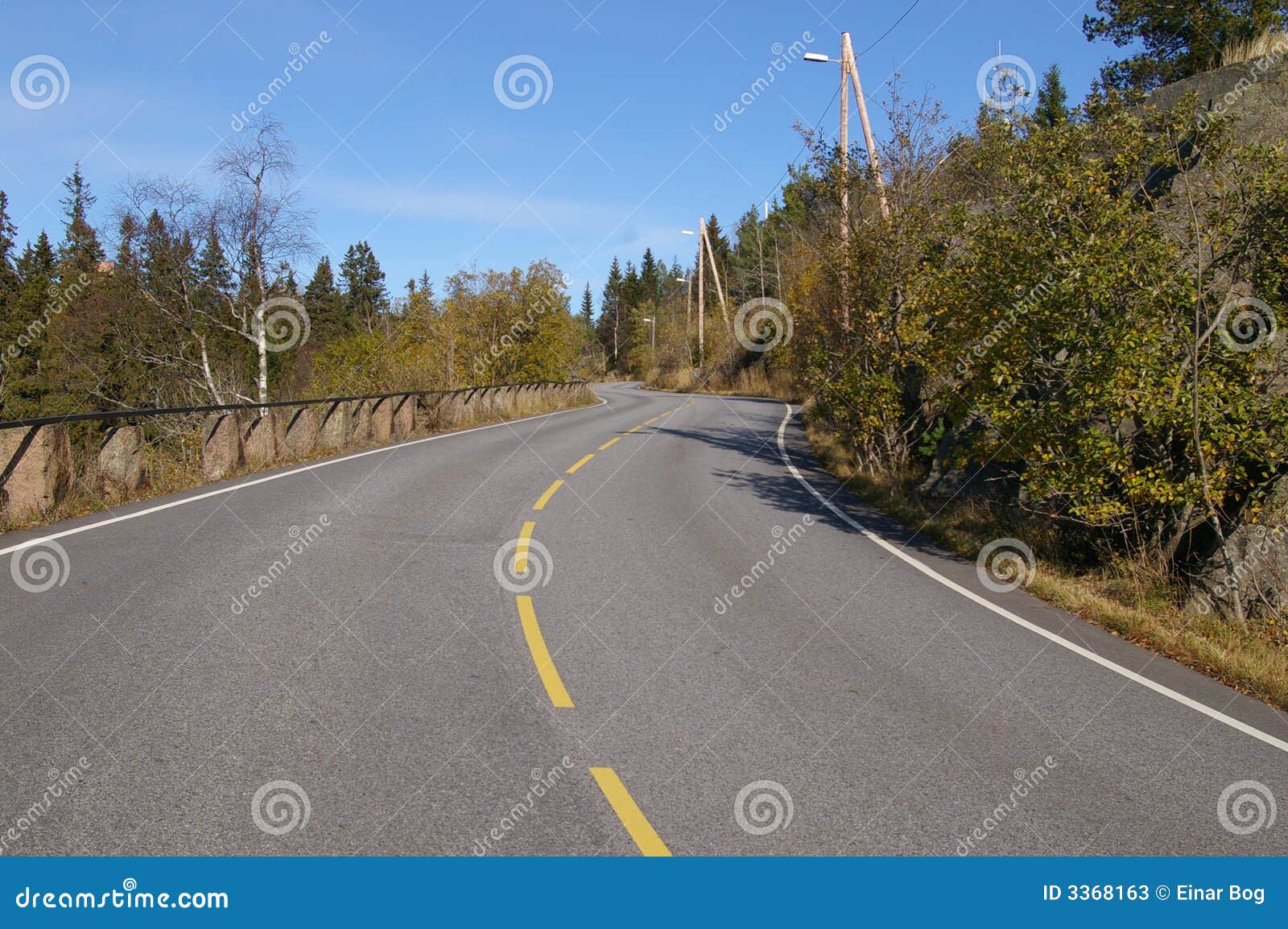 Road bend in countryside stock image. Image of route, strips - 3368163