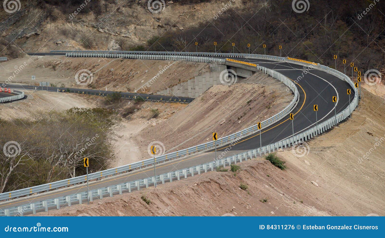 Road Bend with Inclination To the Right Side Stock Photo - Image of ...
